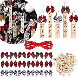 Amazon.com: MTLEE 200 Pieces Christmas Wooden Letters Tiles for ...