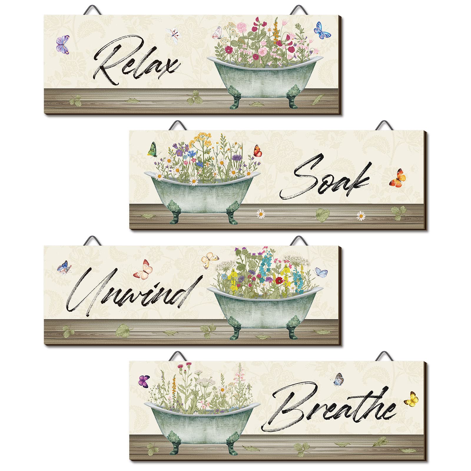 Snapklik.com : Lothee 4 Pieces Bathroom Wall Art Bathroom Decor Relax ...