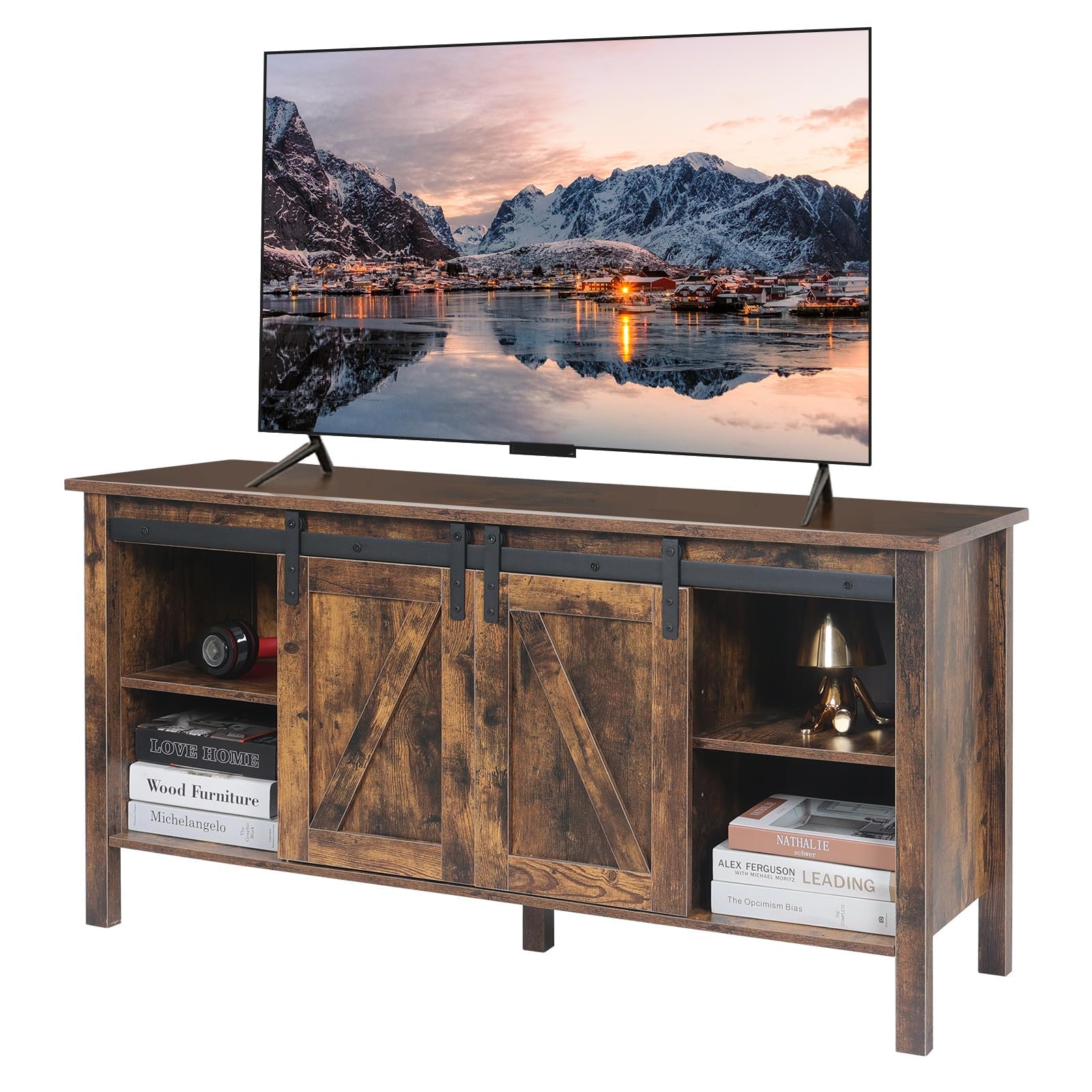ARTETHYS TV Unit, TV Stand Cabinet for 55 Inch TV, TV Stand with 2 ...