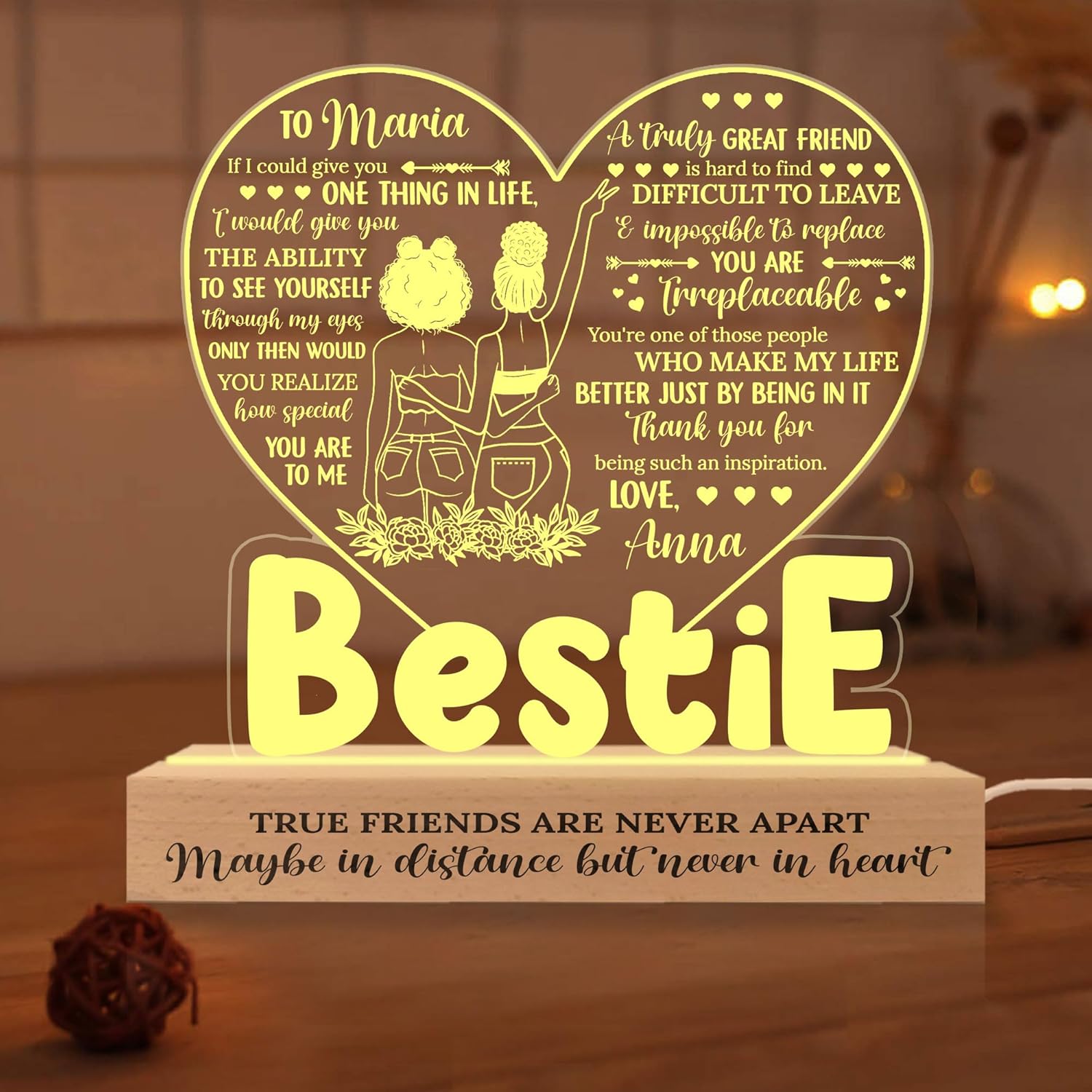 Amazon.com: CEZII Personalized to My Bestie Gifts. 3D Illusion Lamp LED ...