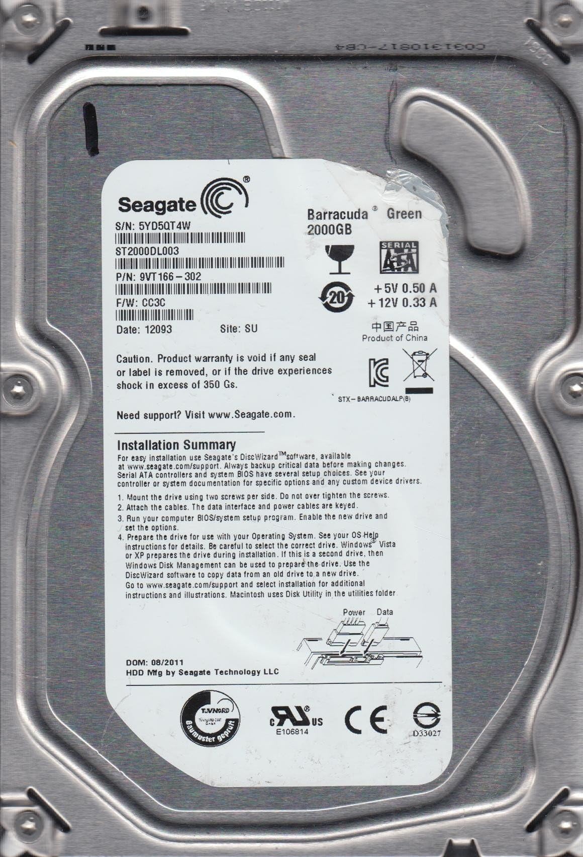 Seagate ST2000VM003 Pipeline HD Disque dur interne 3,5" 2 To SATA II ...
