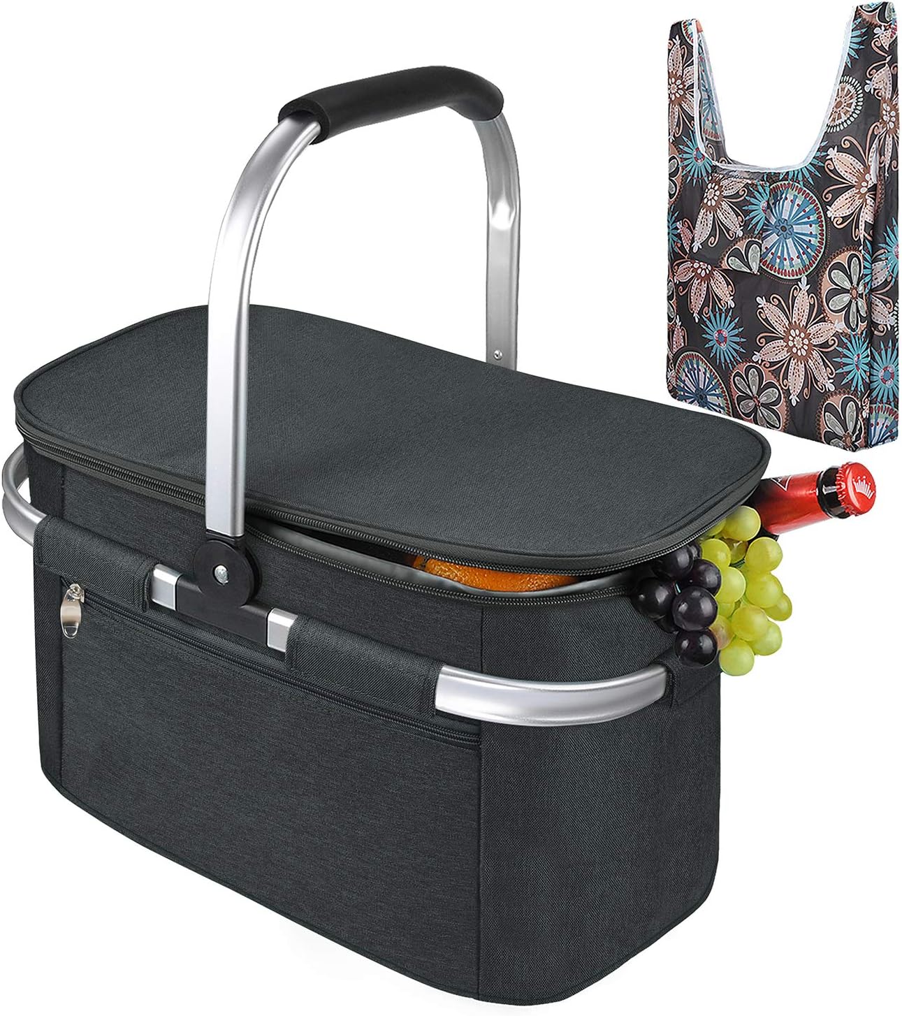 Amazon.com: Collapsible Basket with Built-in Table, 17Qt Leak-Proof ...