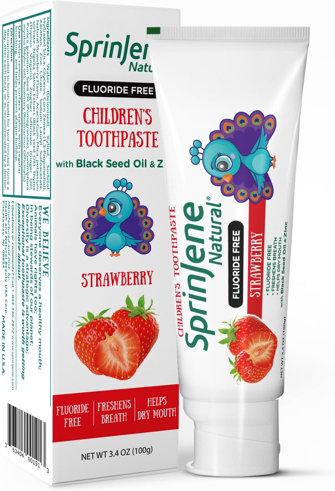 Amazon.com: Sprinjene Kids Toothpaste Strawberry Toothpaste for Kids ...
