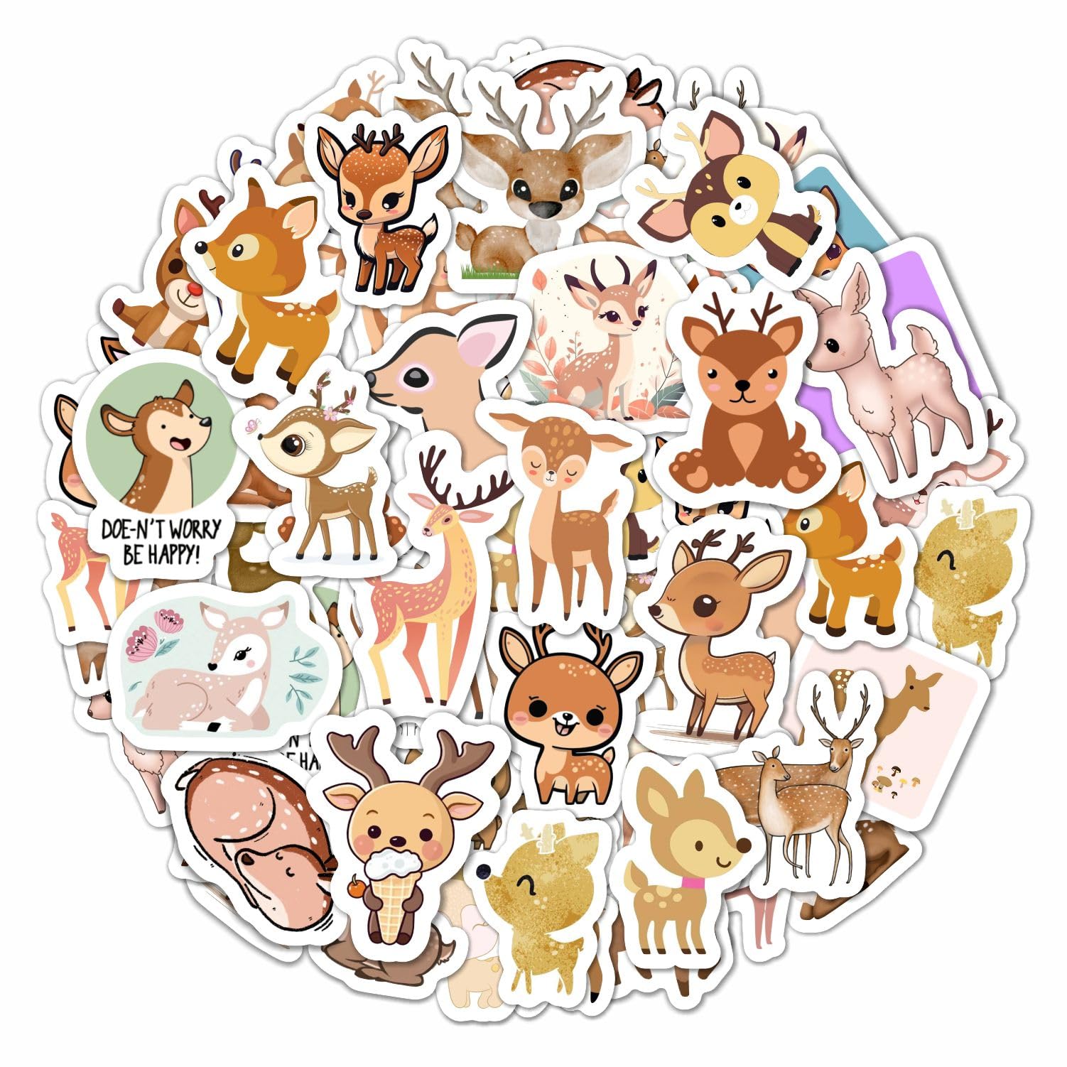 Amazon.com: 100Pcs Deer Stickers and Decals - Woodland, Gold, Whitetail ...