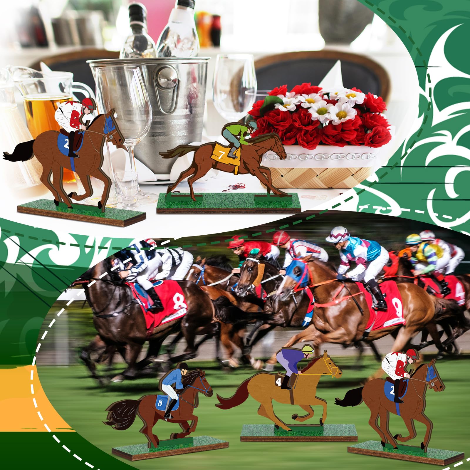 Snapklik.com : 9 Pcs Derby Horse Party Decorations Horse Racing Table ...