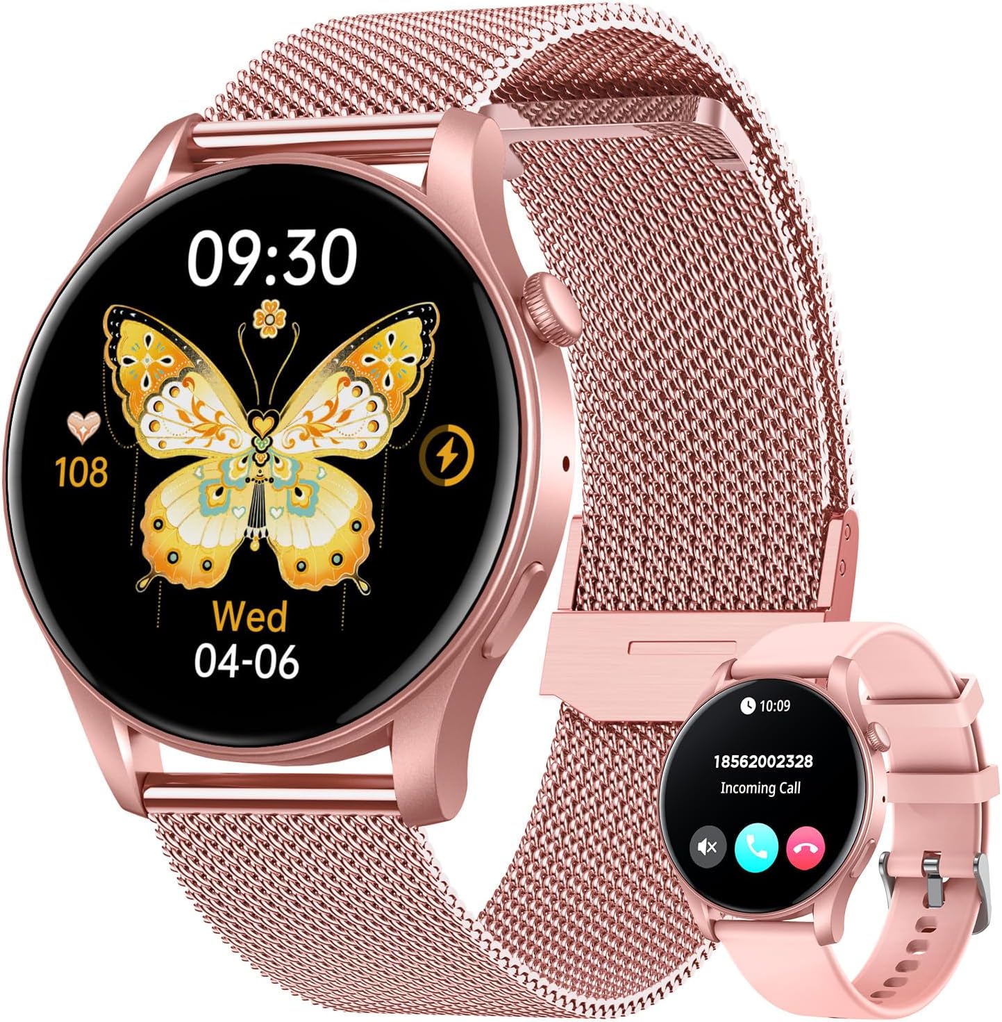 Smartwatch Mujer Reloj Inteligente con Llamadas: 1,43" Amoled Pantalla ...