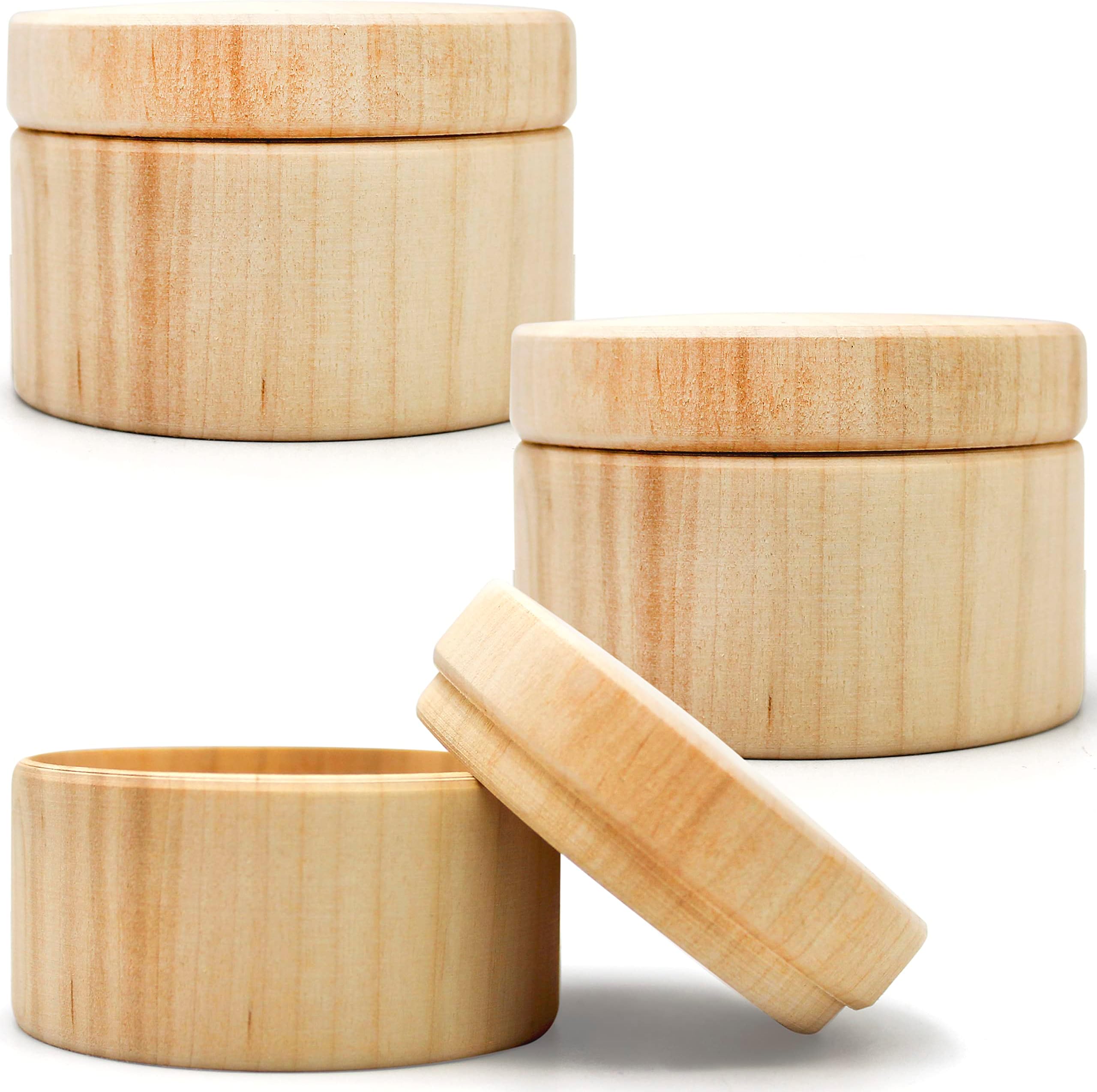 Amazon.com: Vctitil Storage Box Wooden Round Mini Round Wooden Box ...