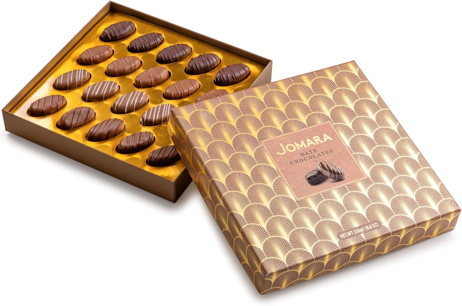 Amazon.com : Jomara Premium Date Chocolates Gift Box 8.8 oz | Natural ...