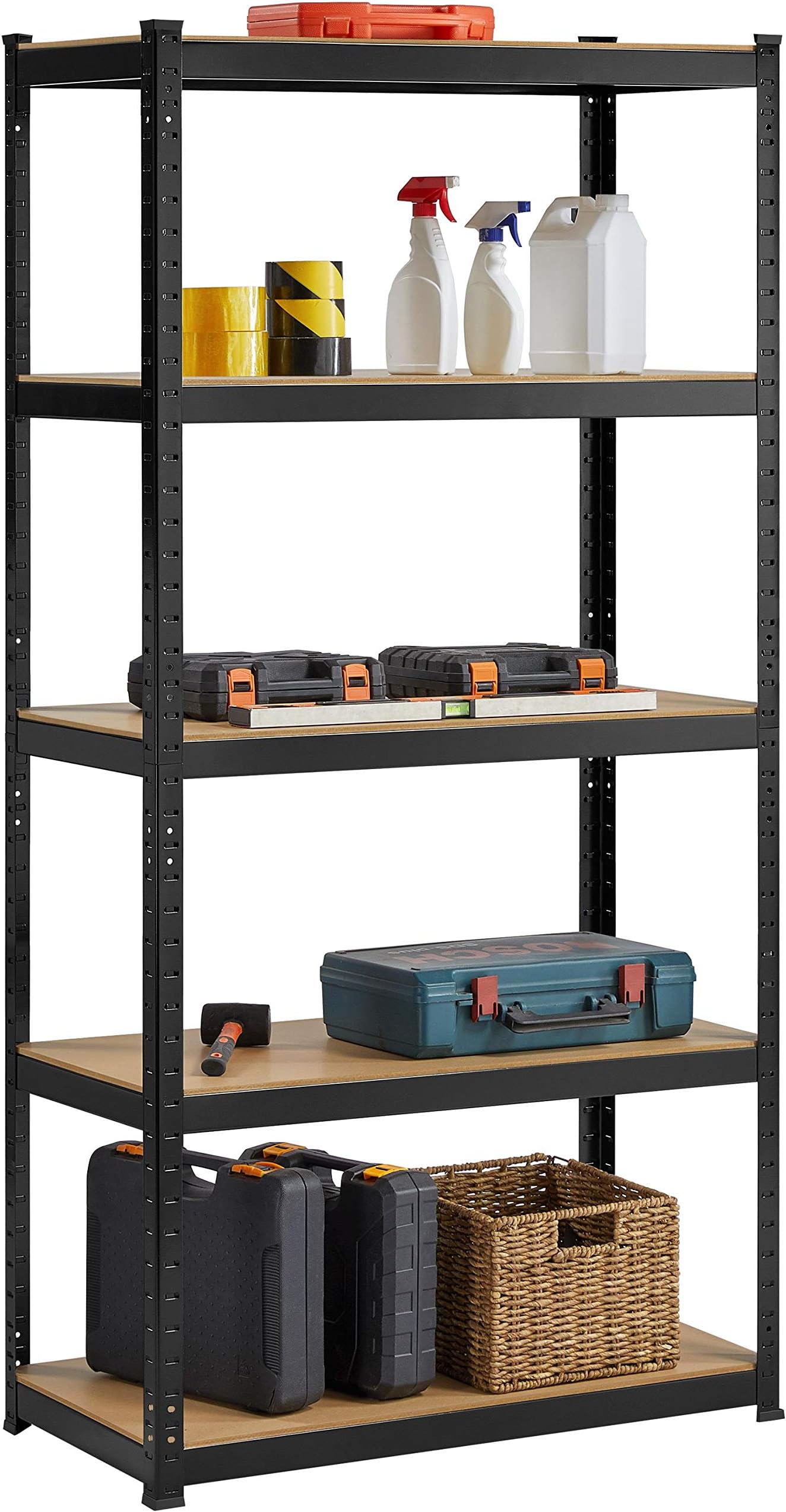 VonHaus Garage Shelves 5 Tier - Heavy Duty Garage Racking with Massive ...