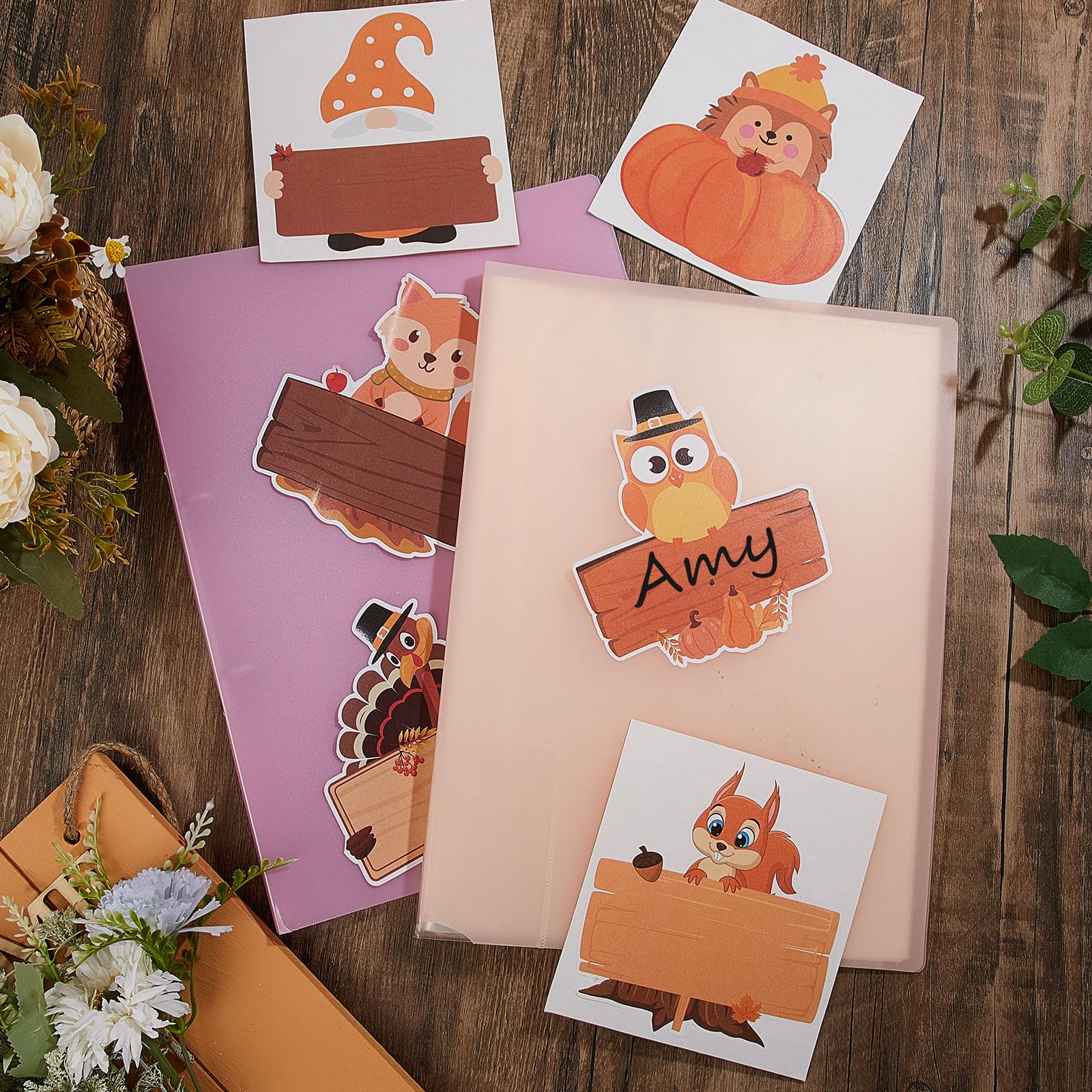 Snapklik.com : 108 Pcs Fall Thanksgiving Themed Name Tags Labels Autumn ...
