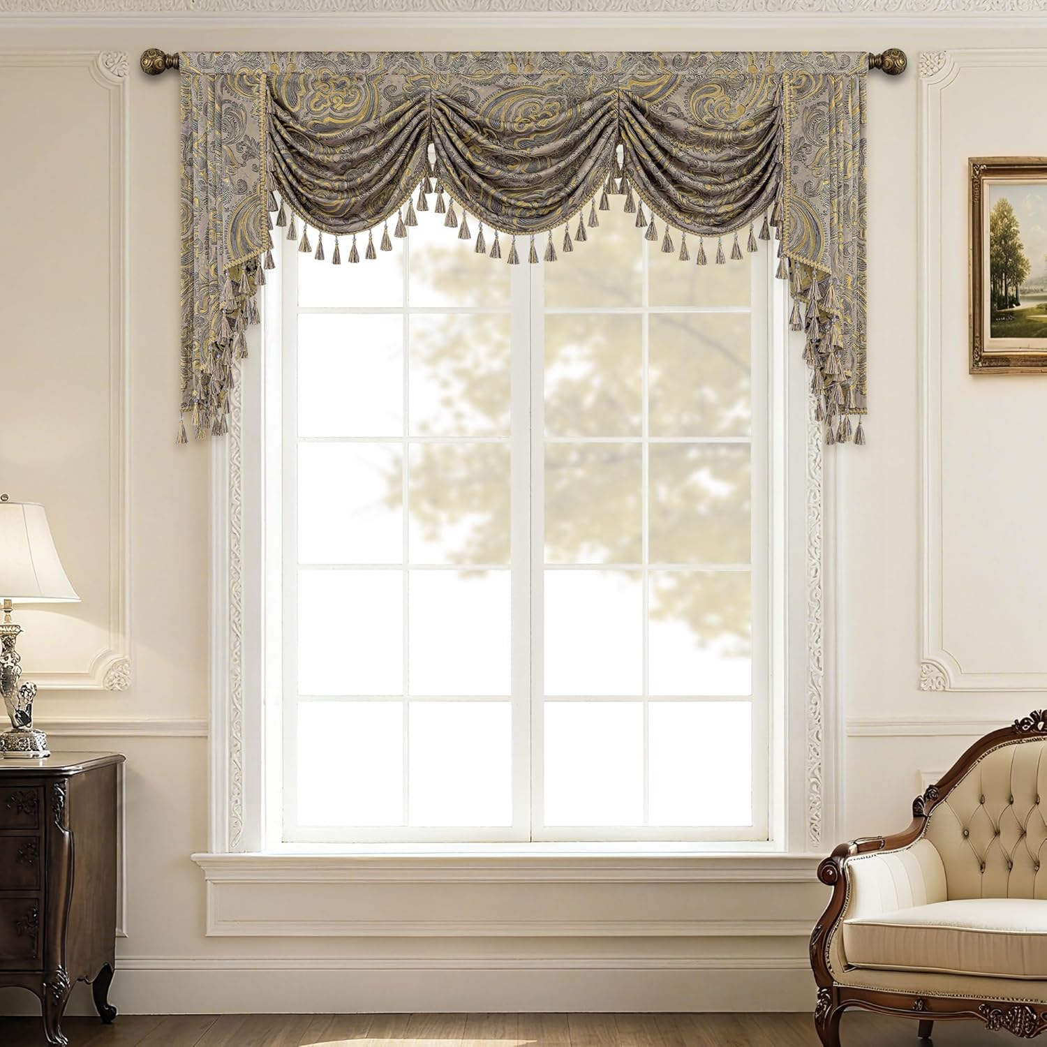 Amazon.com: Loom and Mill European Antique Waterfall Valance for Living ...