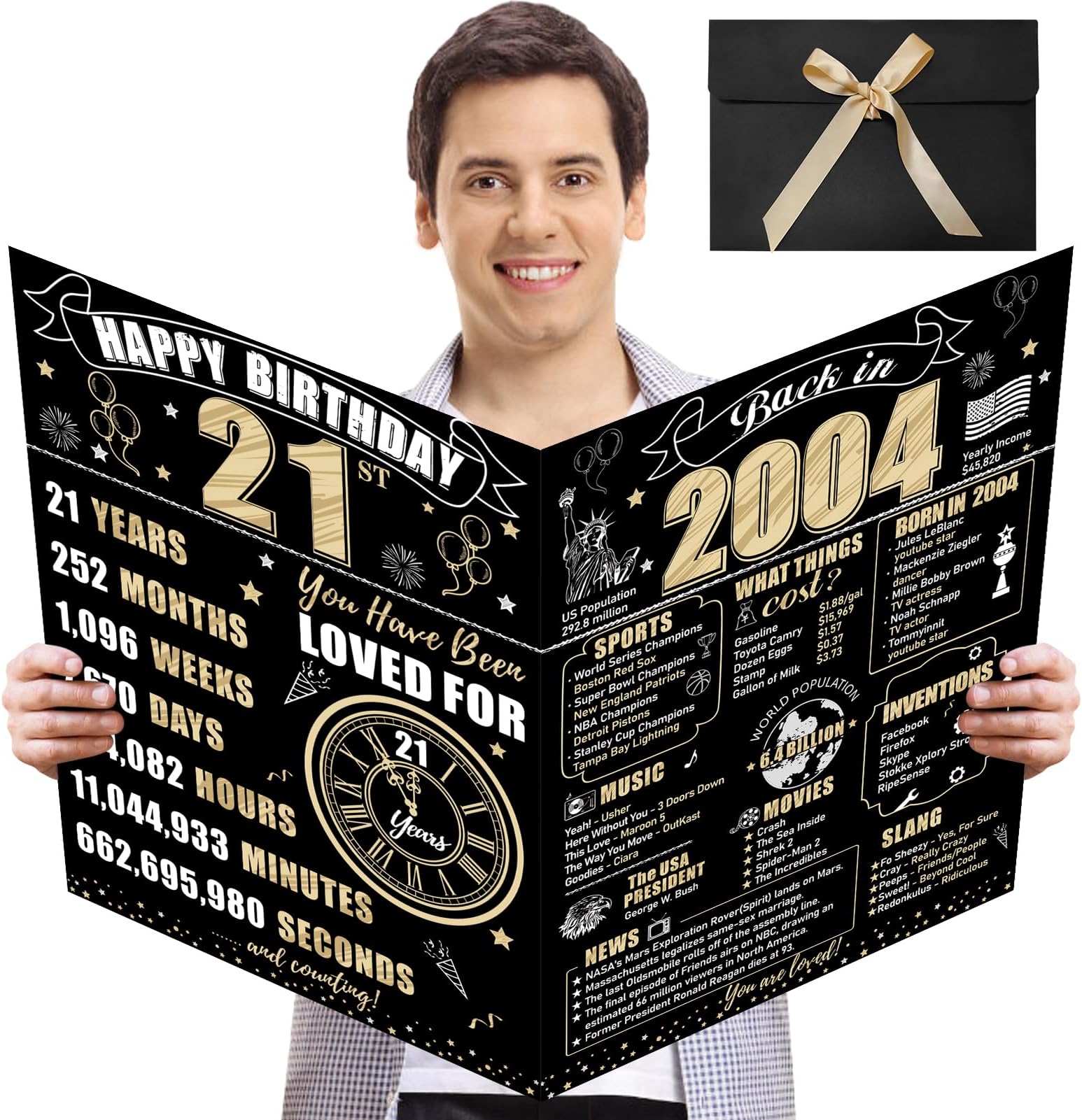 Amazon.com : Turypaty Large 21st Birthday Gift Card With Envelope for ...