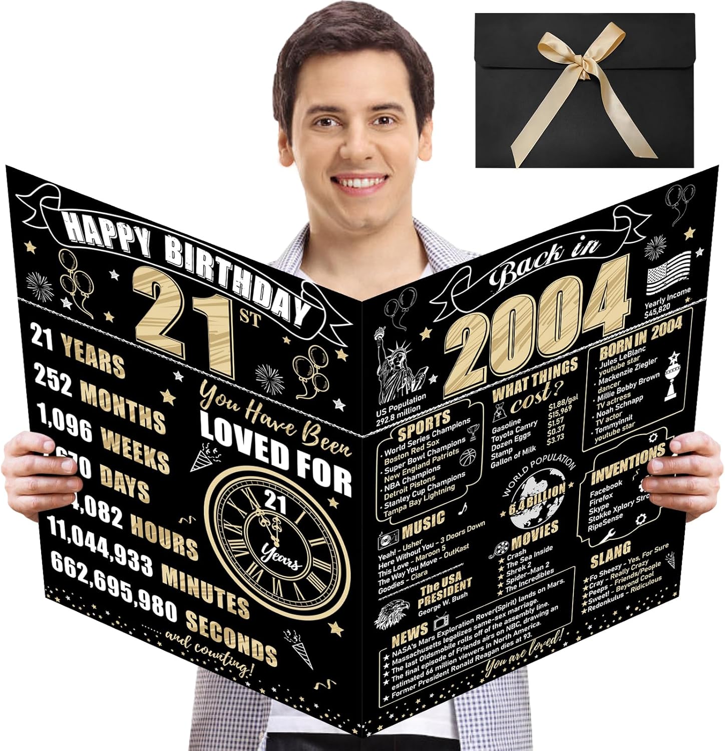 Amazon.com : Turypaty Large 21st Birthday Gift Card With Envelope for ...