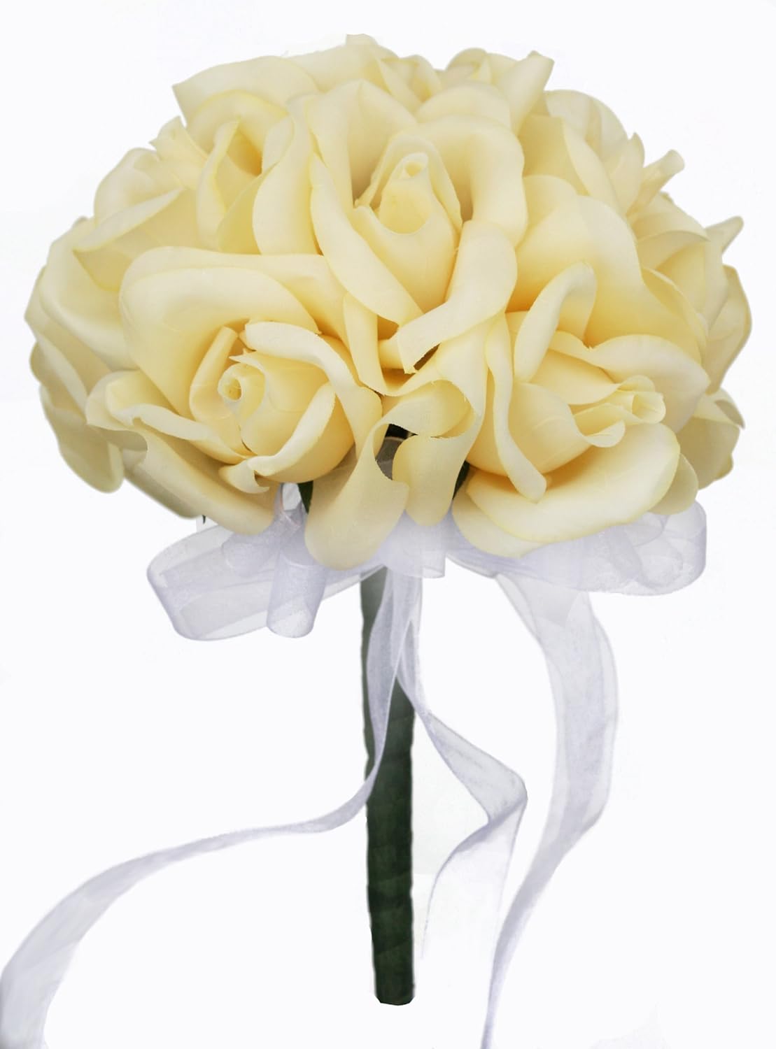 Amazon.com: Yellow Silk Rose Toss Bouquet - Bridal Wedding Bouquet ...