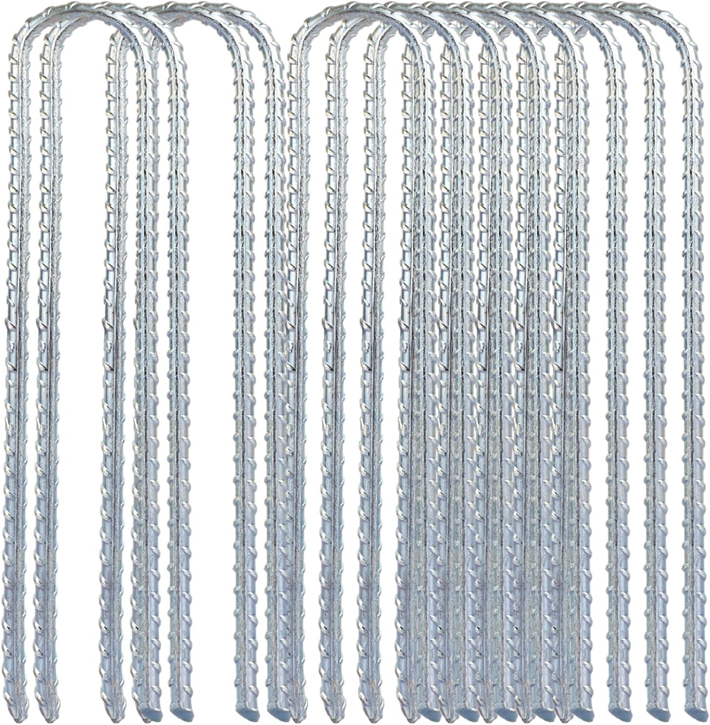 FWEEK 12PCS 12Inch Tent Pegs, Heavy Duty Rebar Stakes, Galvanized Tent ...
