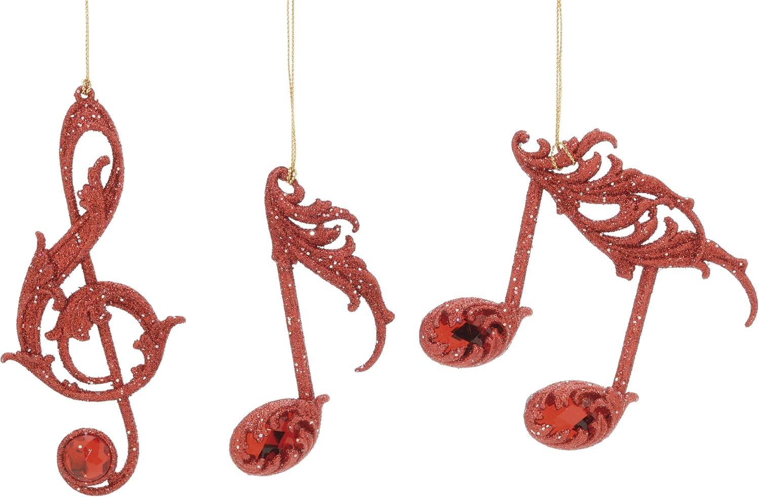 Amazon.com: Red Glitter Musical Notes with Jewel Tree Decorations ...