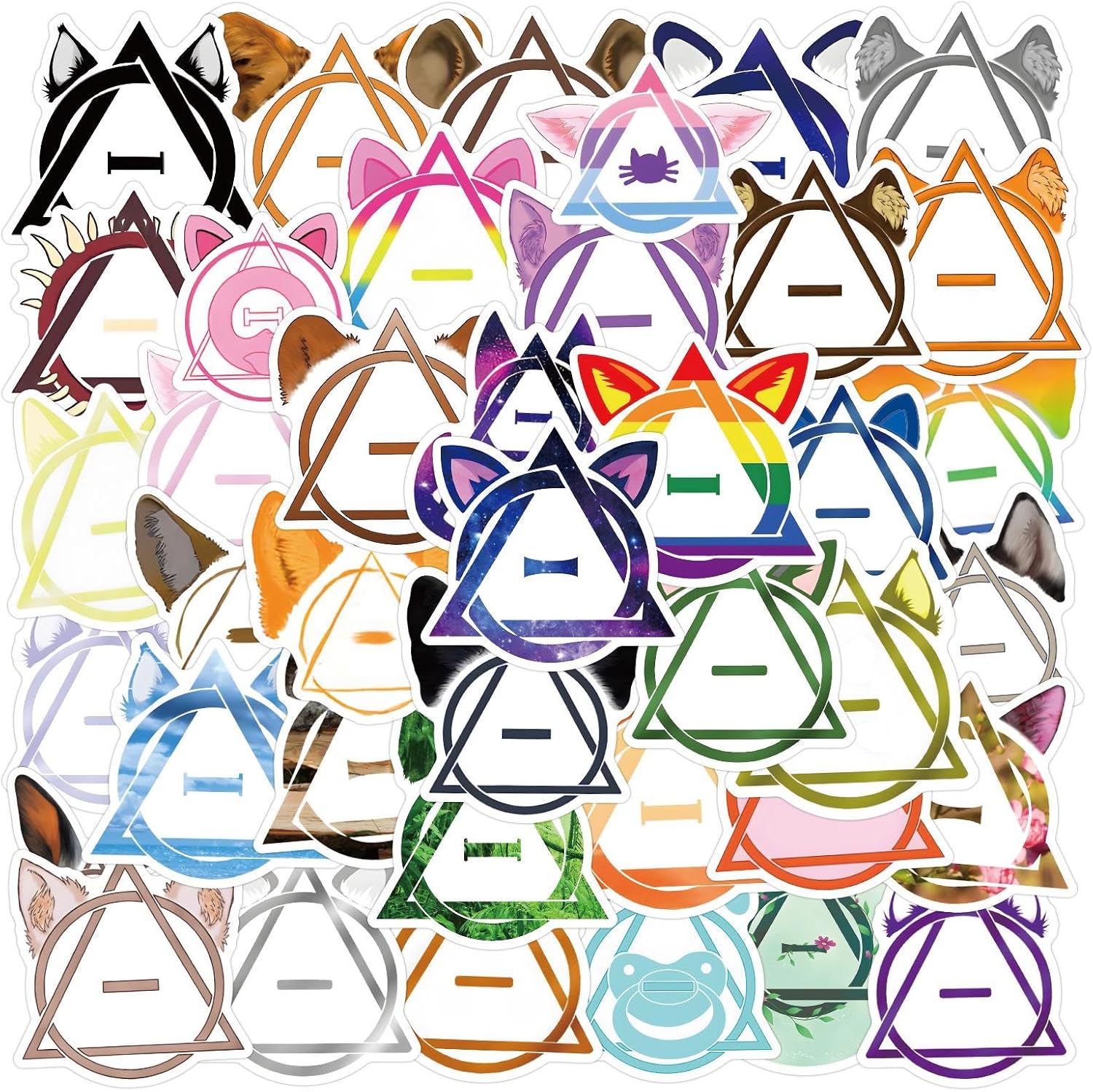 Amazon.com: JZZSIEY 50pcs Therian Symbol Stickers for Water Bottles ...