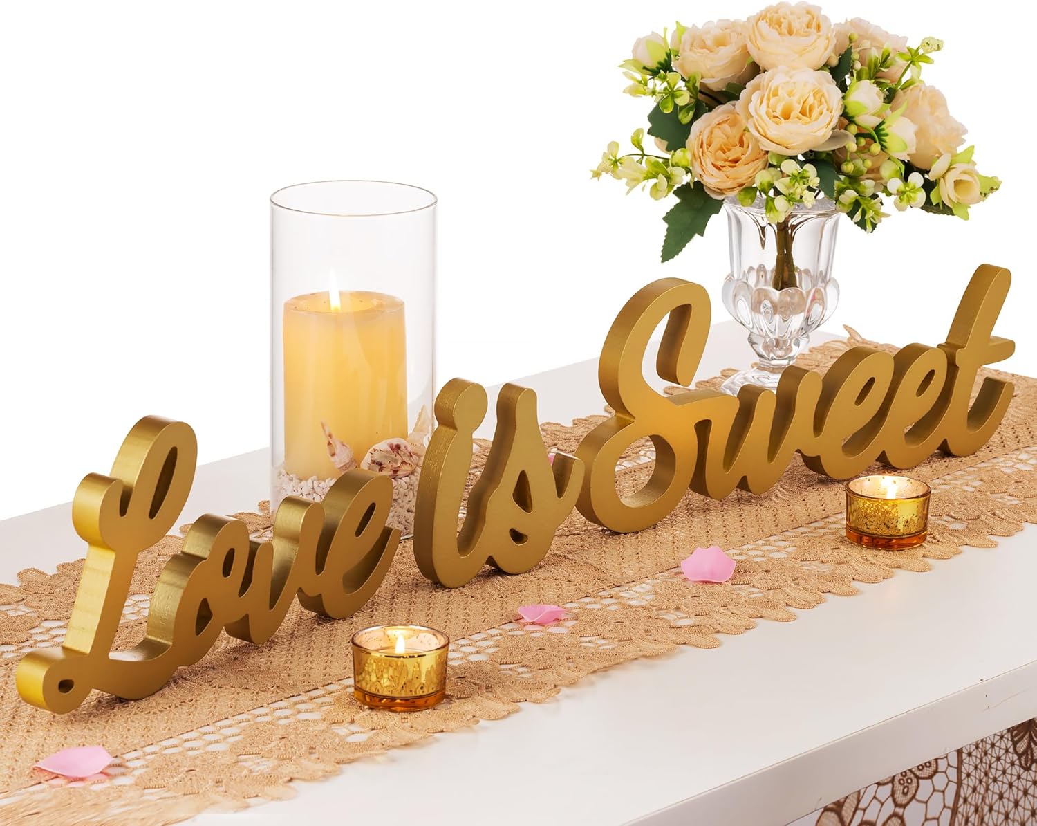 Love Is Sweet Wedding Decorations - Gold Hollow Love Sign Wedding Signs ...