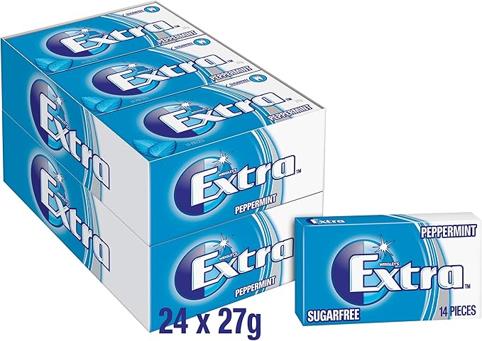Extra Peppermint, Sugar Free Chewing Gum, 24 Packets With 14 Pieces ...