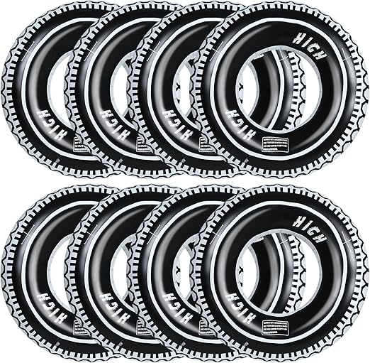 Amazon.com: 8 Pcs Racecar Themed Birthday Party Inflatable Tire Pool ...