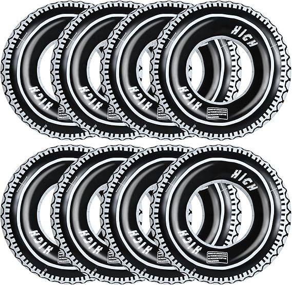 Amazon.com: 8 Pcs Racecar Themed Birthday Party Inflatable Tire Pool ...