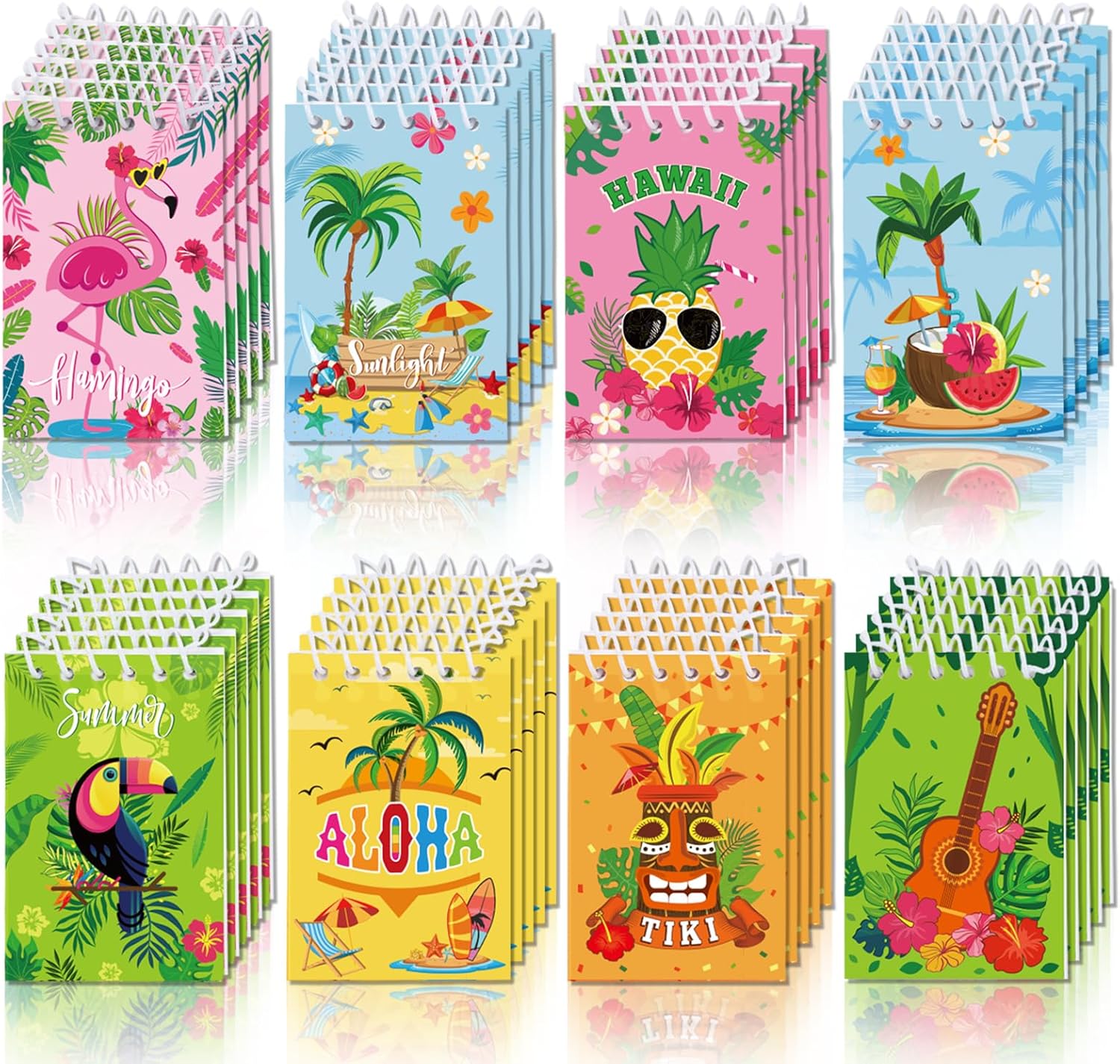 Amazon.com : Whaline 32 Pcs Hawaiian Themed Mini Notepads Cute Flamingo ...