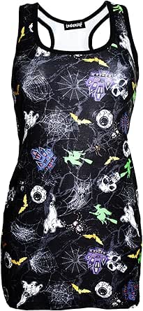 Insanity Clothing Spooky Halloween Skulls Ghosts Eyeballs Spiders Print ...