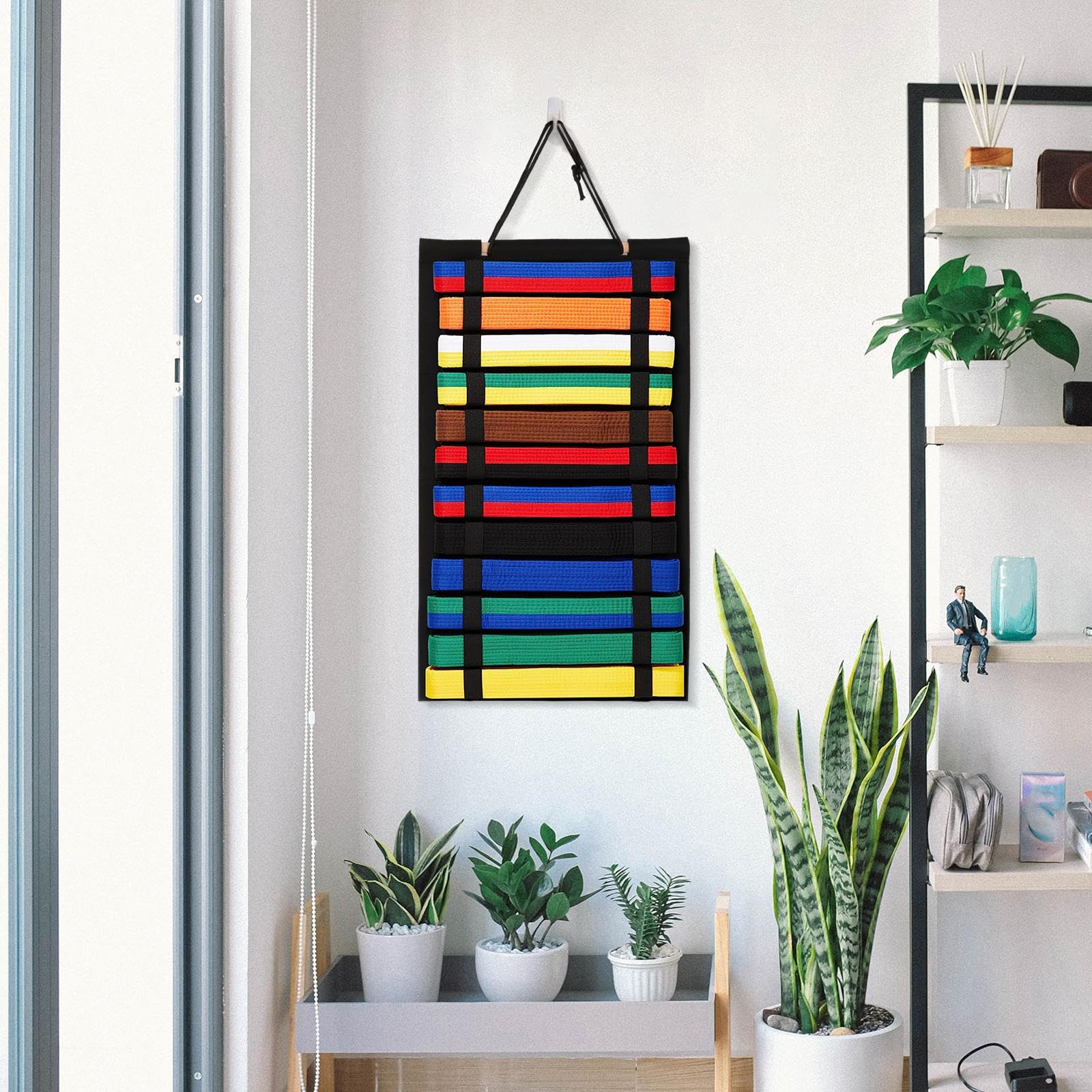Taekwondo Belt Holder Karate Belt Display Rack - 10 Tier Wall Mount ...