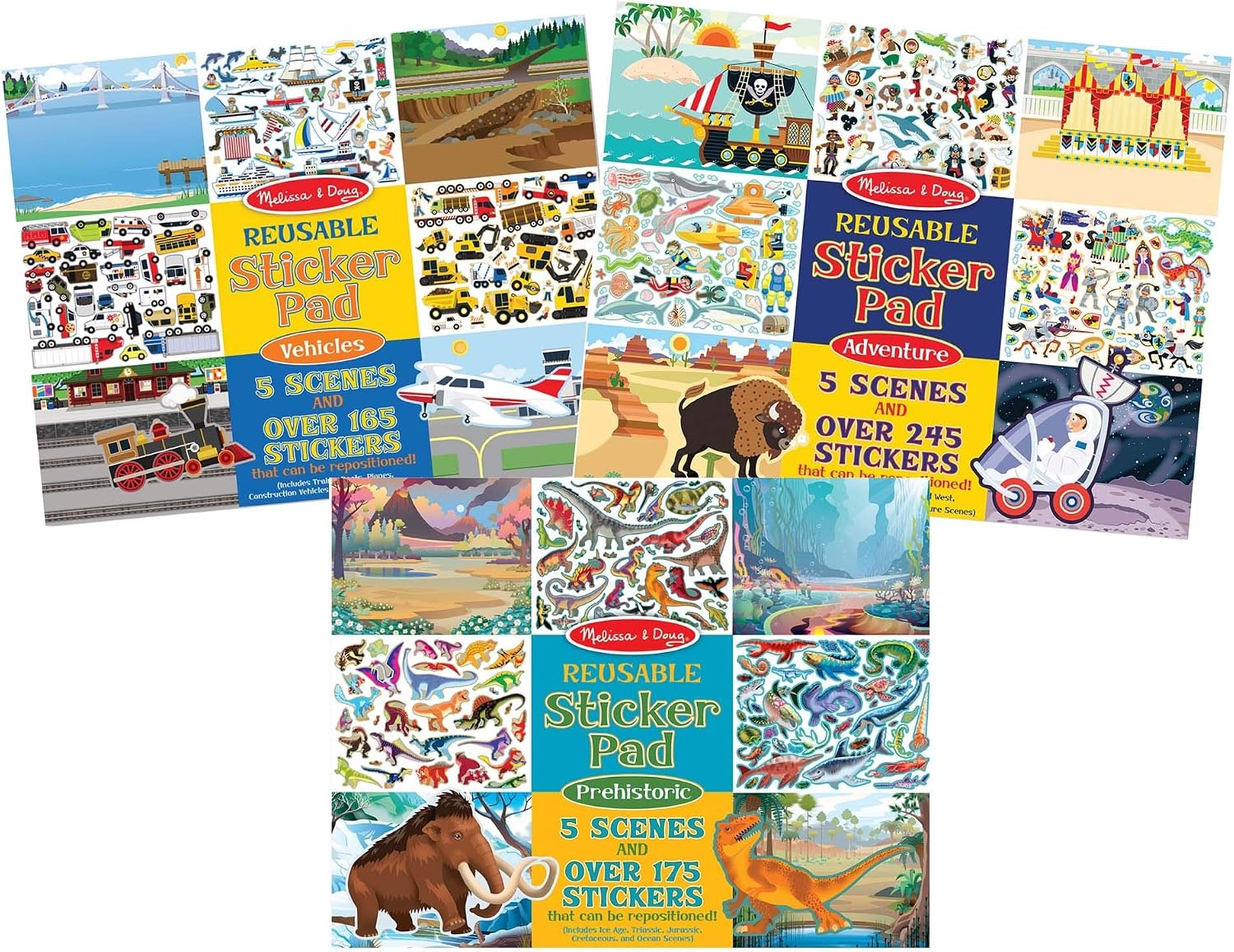 Amazon.com: Melissa & Doug Reusable Sticker Pad 3 -Pack (Prehistoric ...