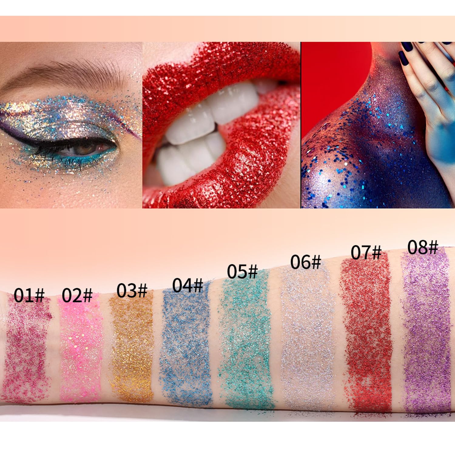 Snapklik.com : Red Body Glitter Stick, Face And Hair Glitter Gel For ...