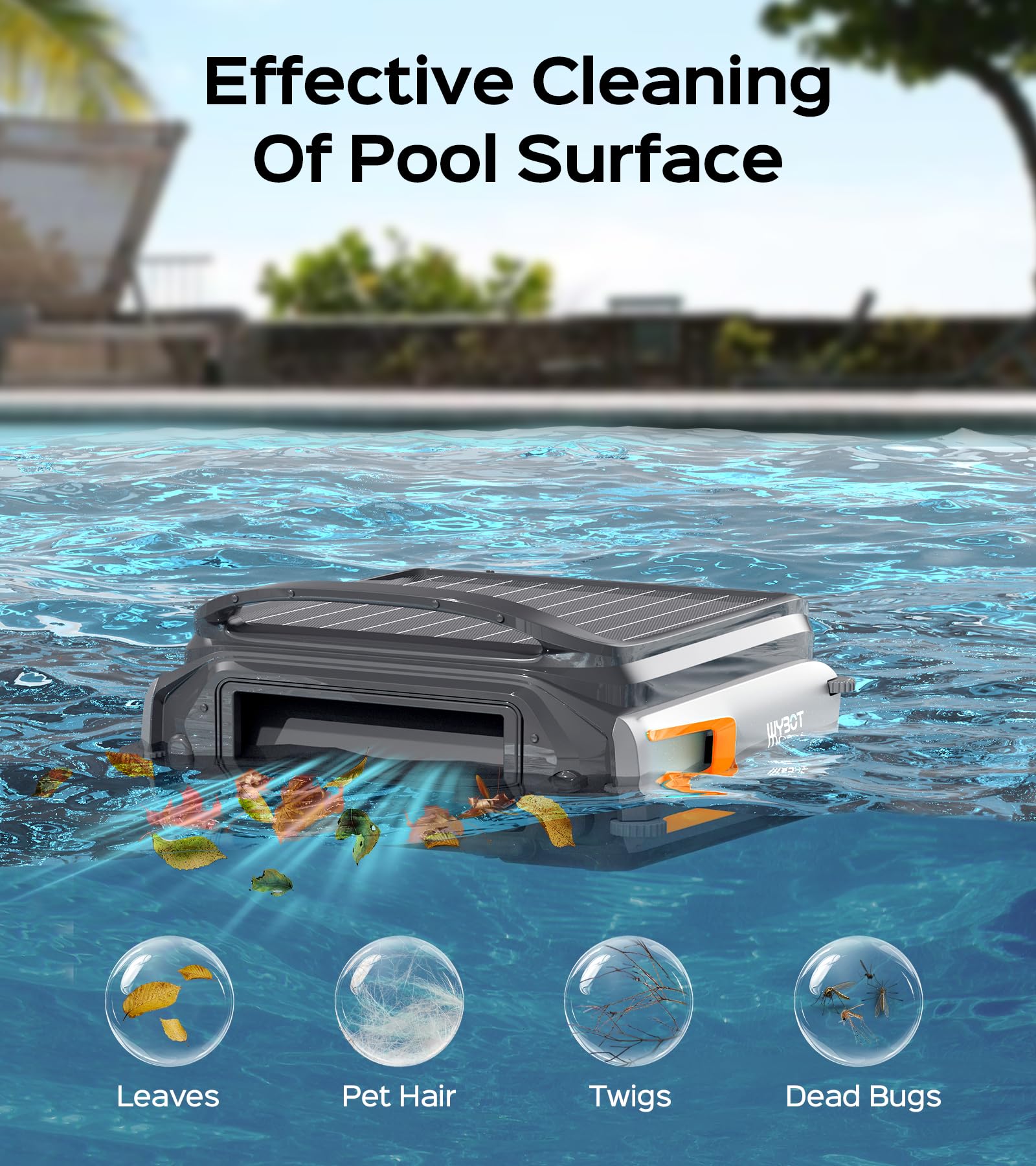 Snapklik.com : WYBOT F1 Solar Pool Skimmer Pool Surface Cleaning Robot