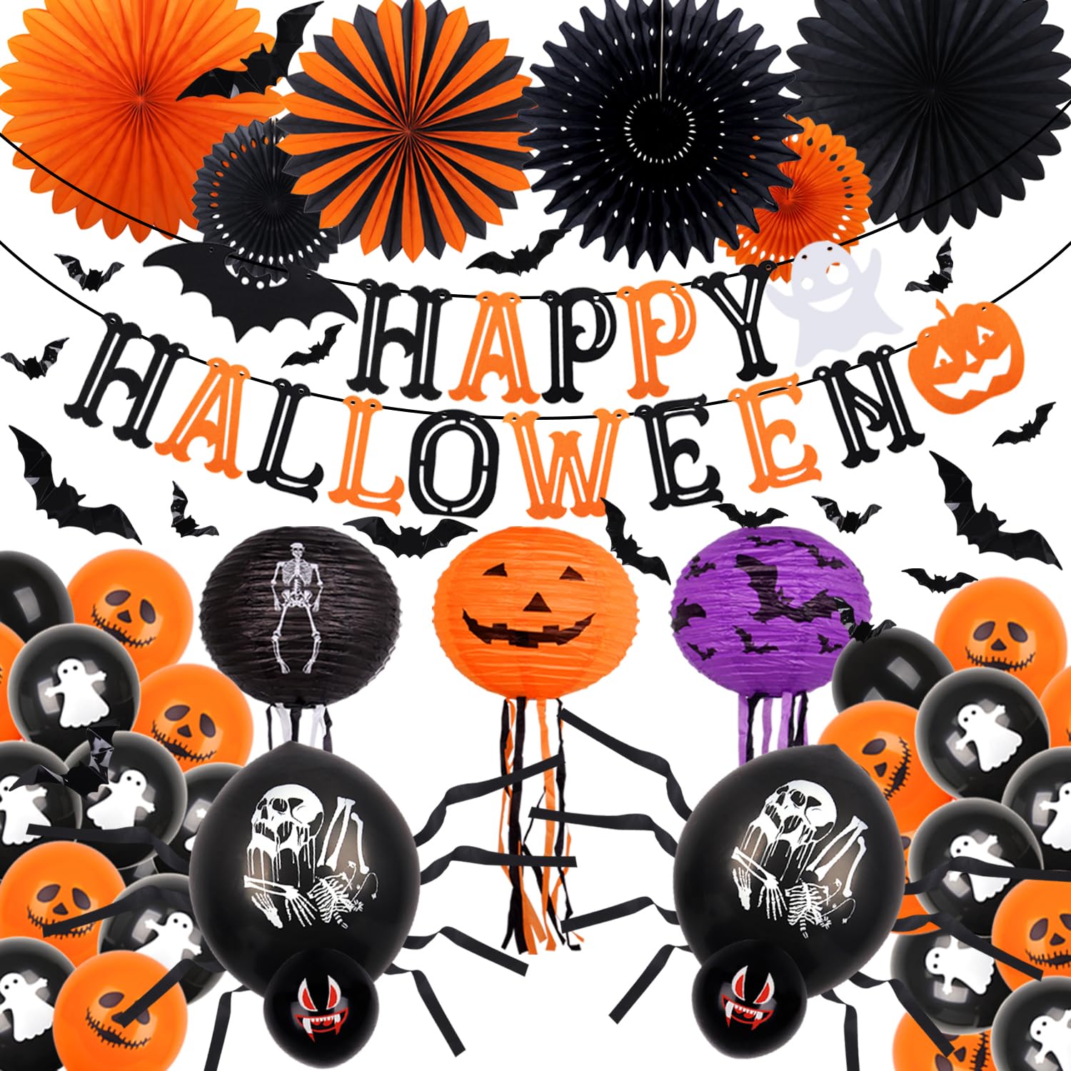 Snapklik.com : Halloween Balloon Party Decorations Indoor Happy ...