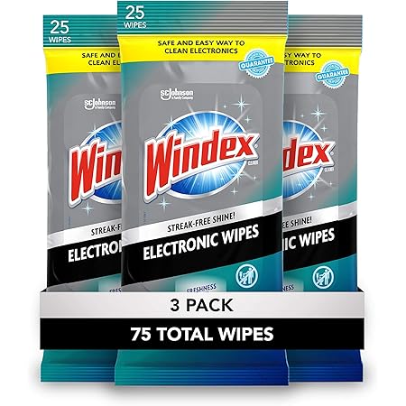 Amazon.com: Windex Electronics Wipes, Pre-Moistened, Provides Streak ...