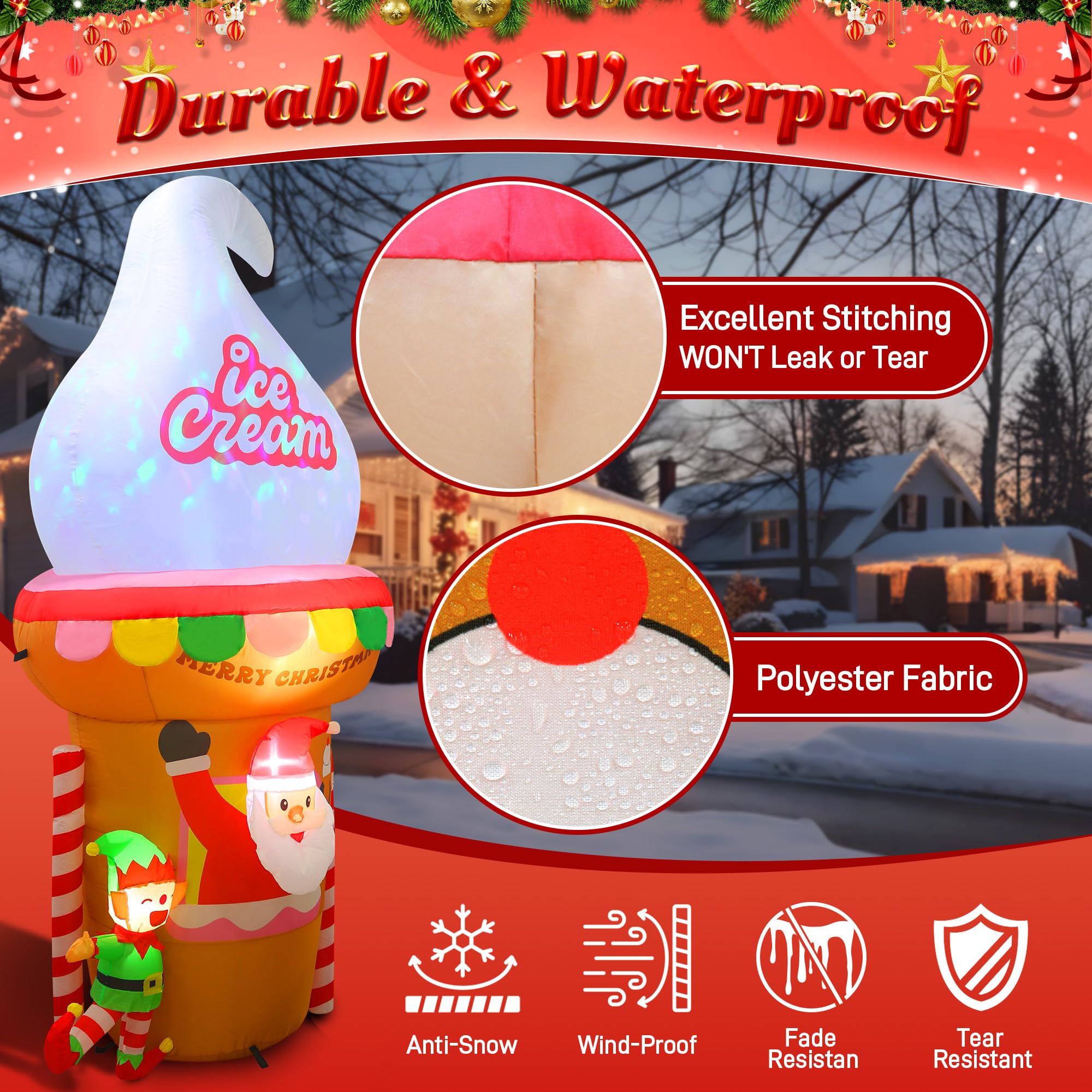 Snapklik.com : 7.2 FT Giant Christmas Inflatable Outdoor Decoration ...