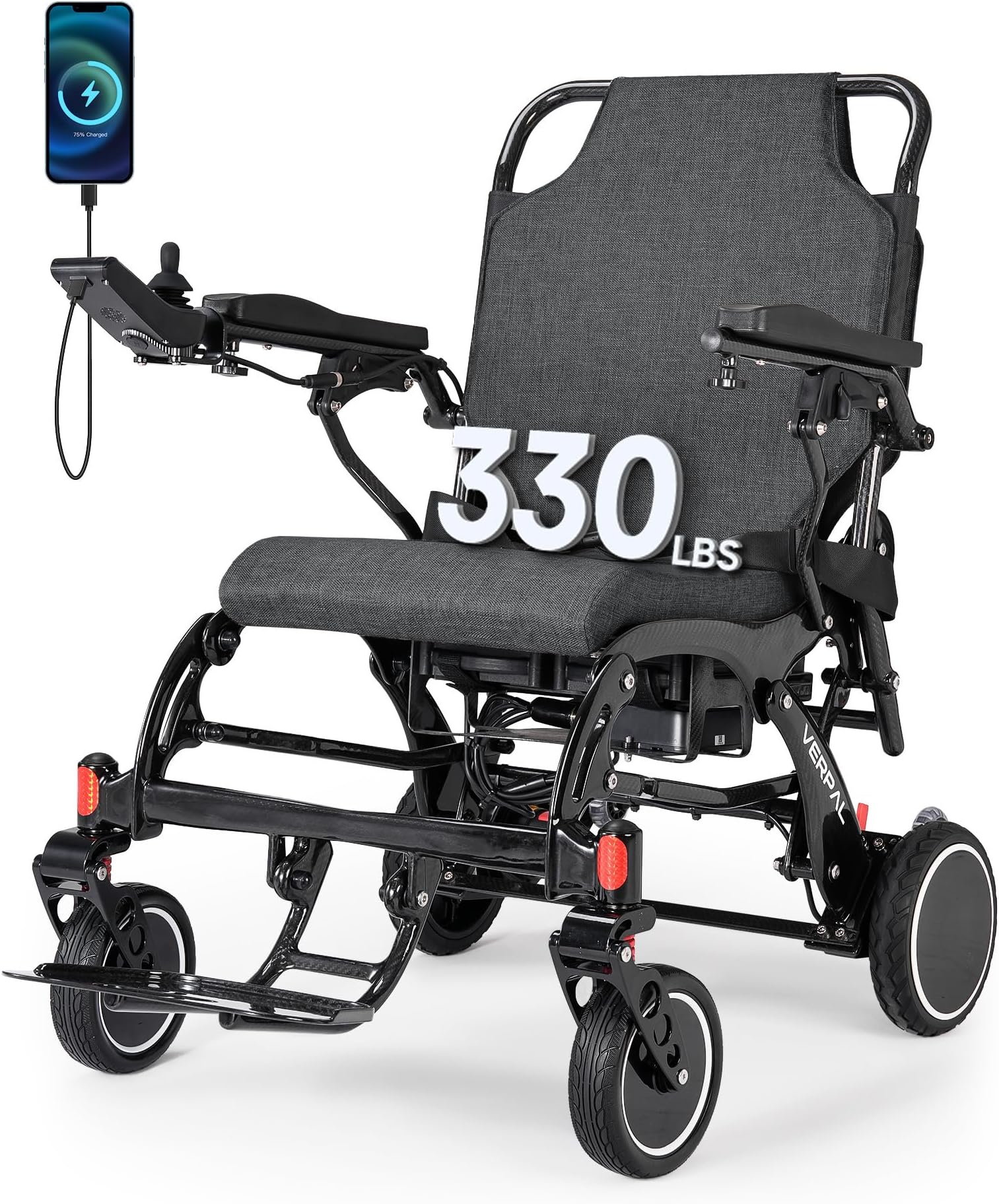 Amazon.com: 21" Lightweight Carbon Fiber Electric Wheelchairs for ...