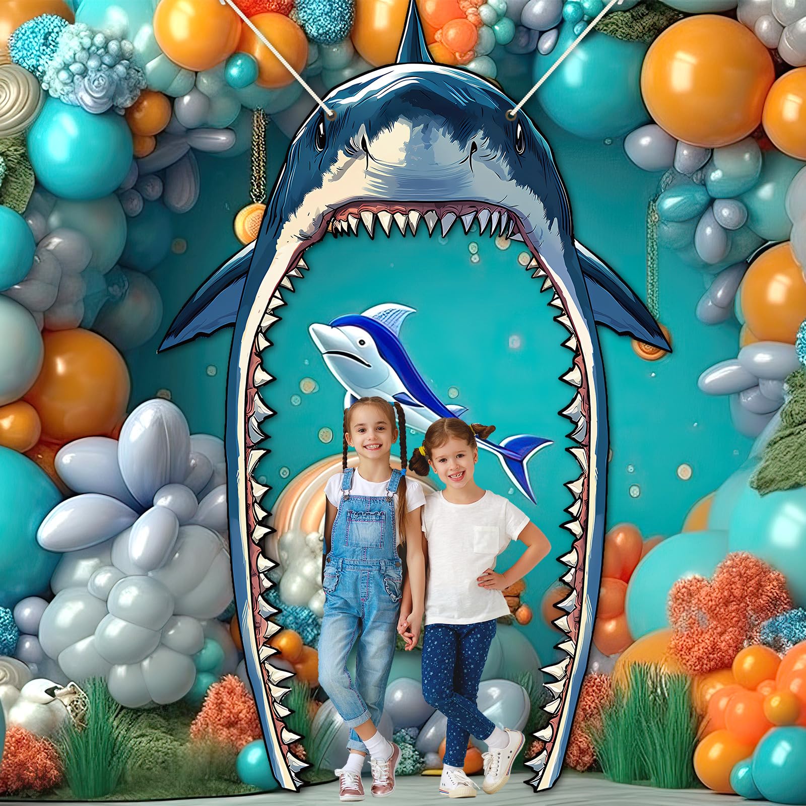 Snapklik.com : Shark Themed Party Banner - Sea Animal Photo Backdrop ...