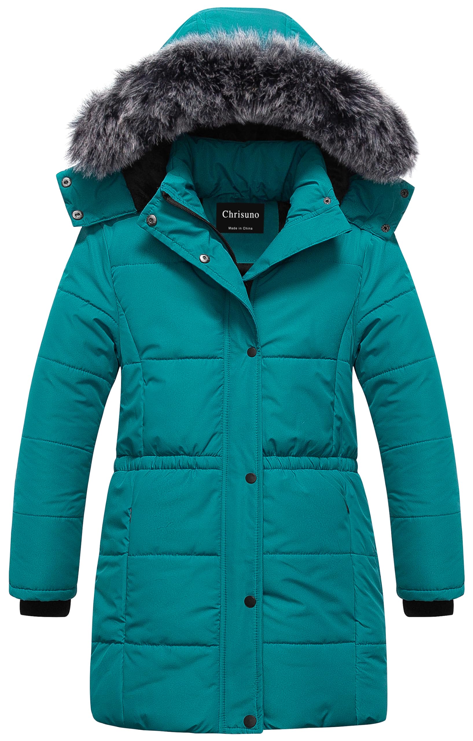 Snapklik.com : Girls Long Heavyweight Winter Coat Hooded Down Jacket ...