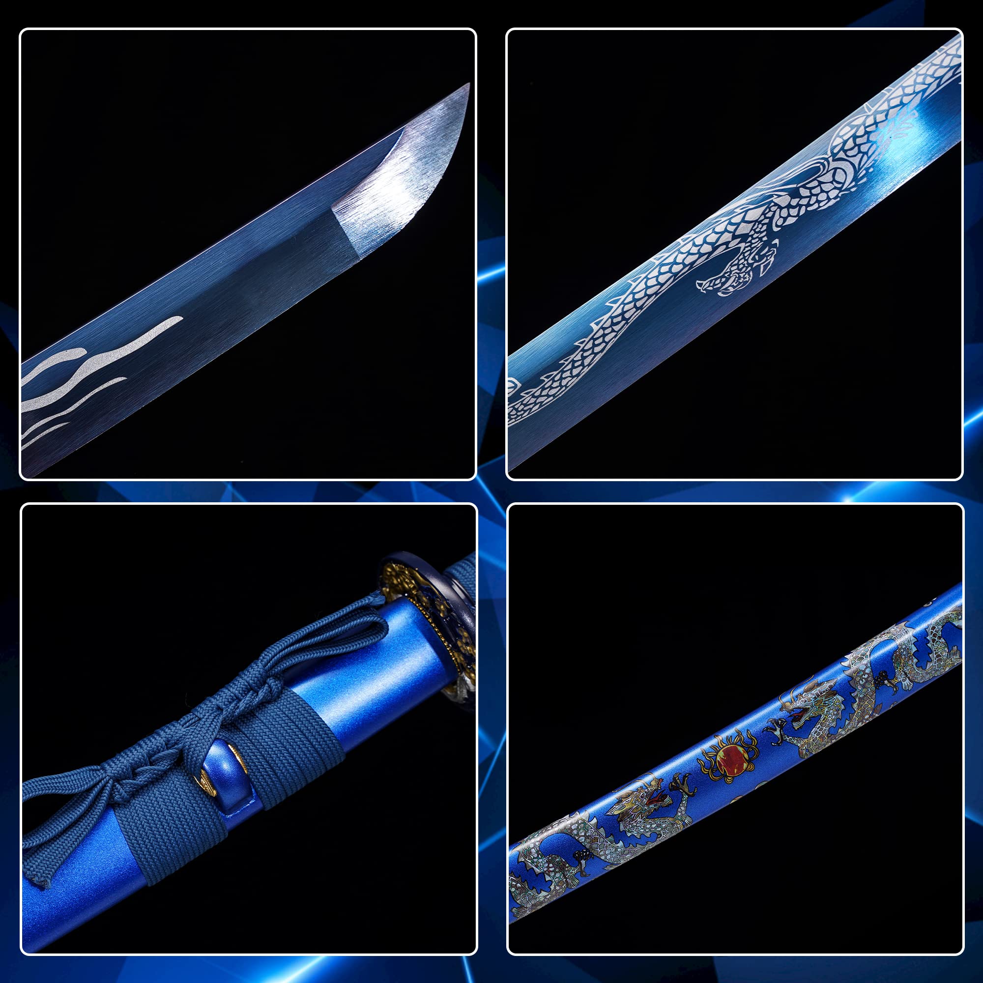 Handmade Japanese Samurai Katana Sword,41 inch 1060/1095 High Carbon ...