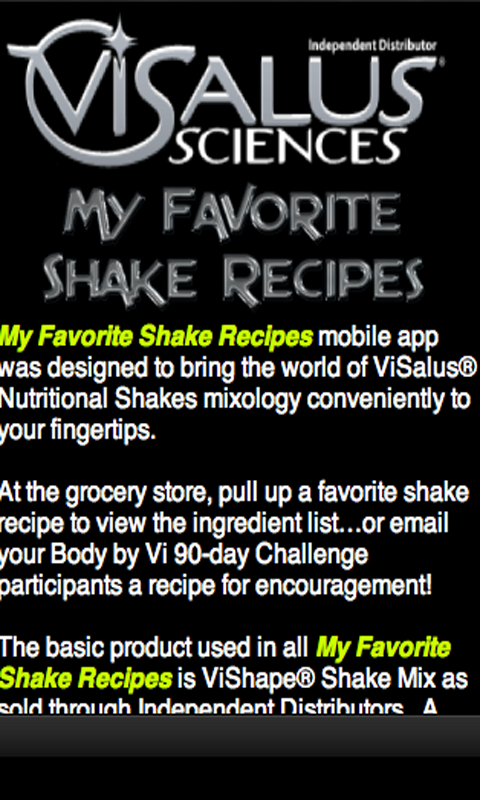 My Favorite Vi Shake Recipes - App on Amazon Appstore