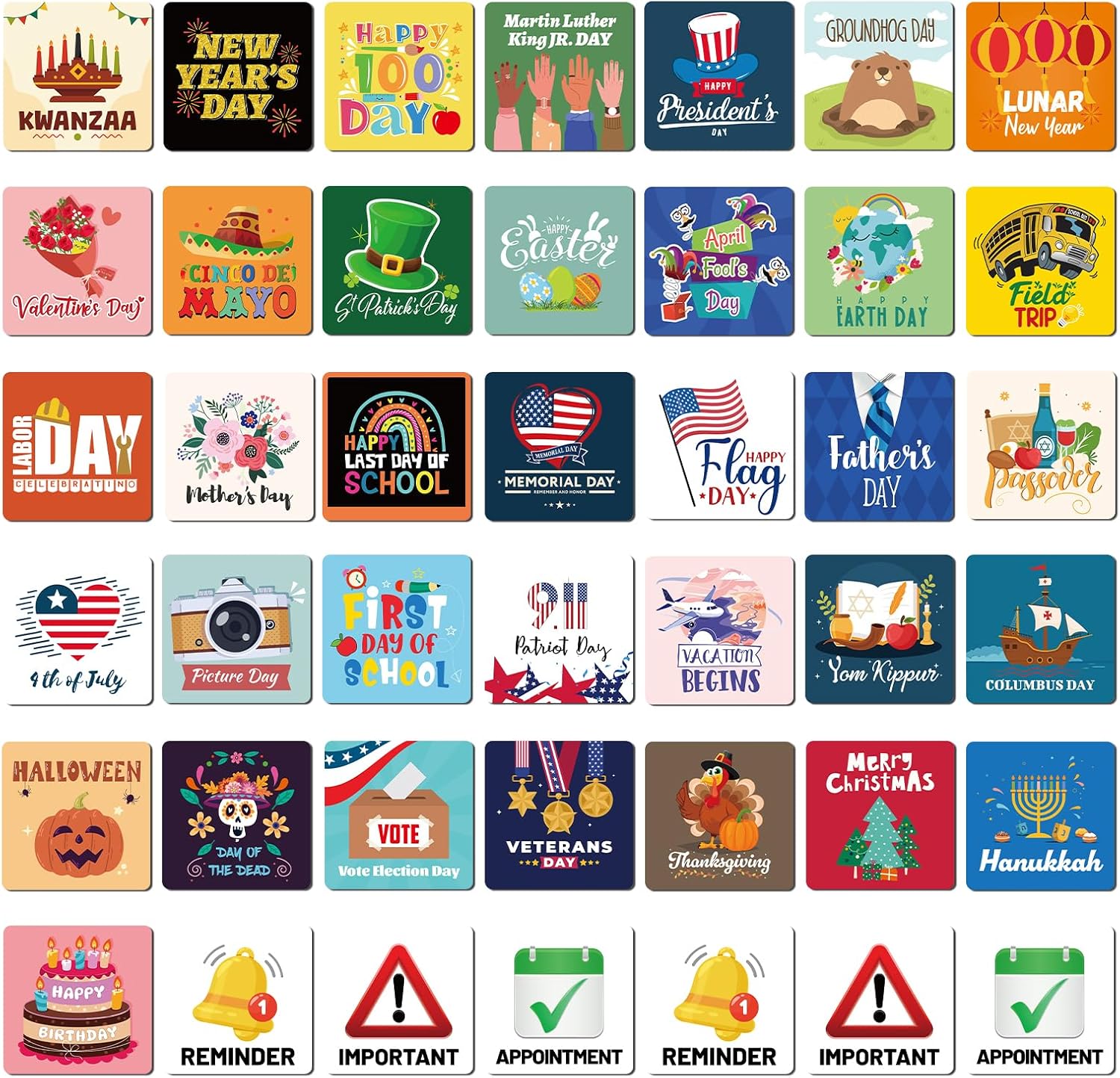 Amazon.com: Wxiben Holiday Magnets for Magnetic Calendar - 42PCS ...