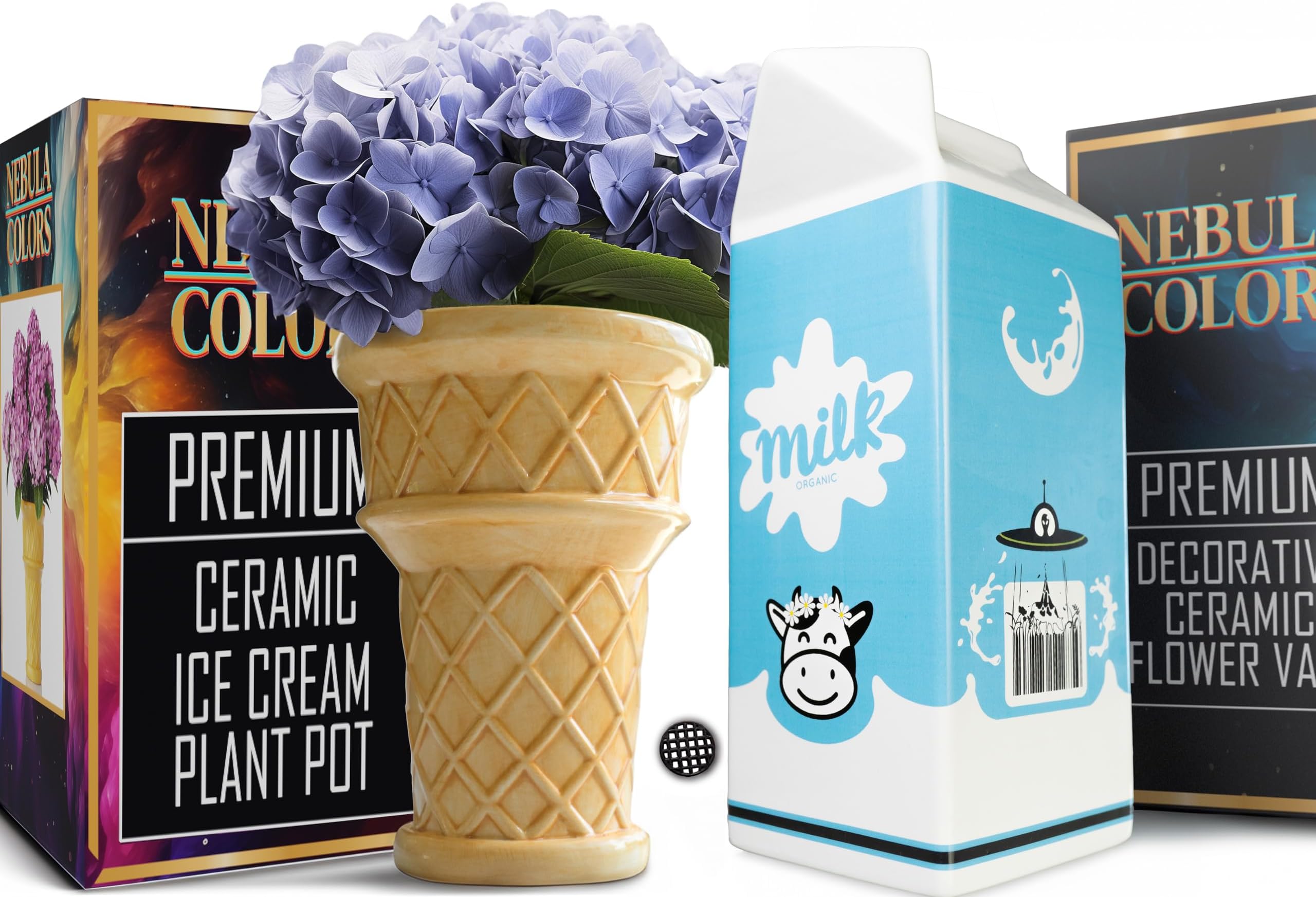 Amazon.com : Nebula Colors Charming Home Decor Duo - Ice Cream Cone ...