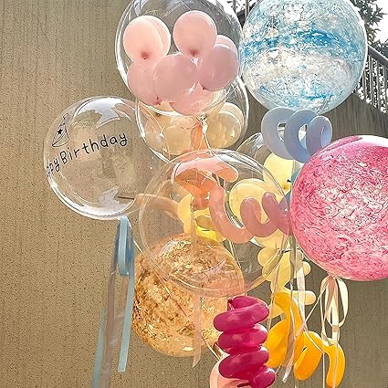 Amazon.com: 40 Pieces Of Transparent Bubble Balloons, Practical Bubble ...