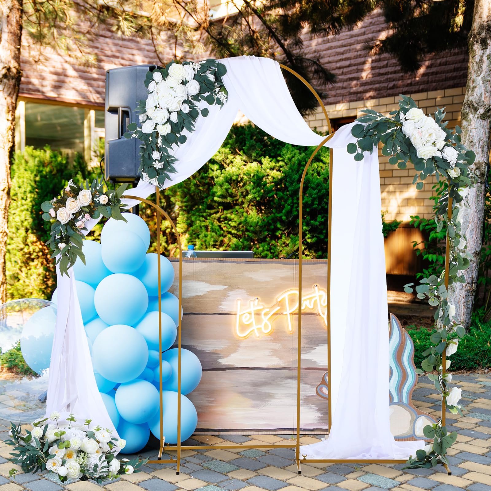 Blue Arch Cover Lmeison Wedding Arch Cover Arch Backdrop Cover Spandex ...