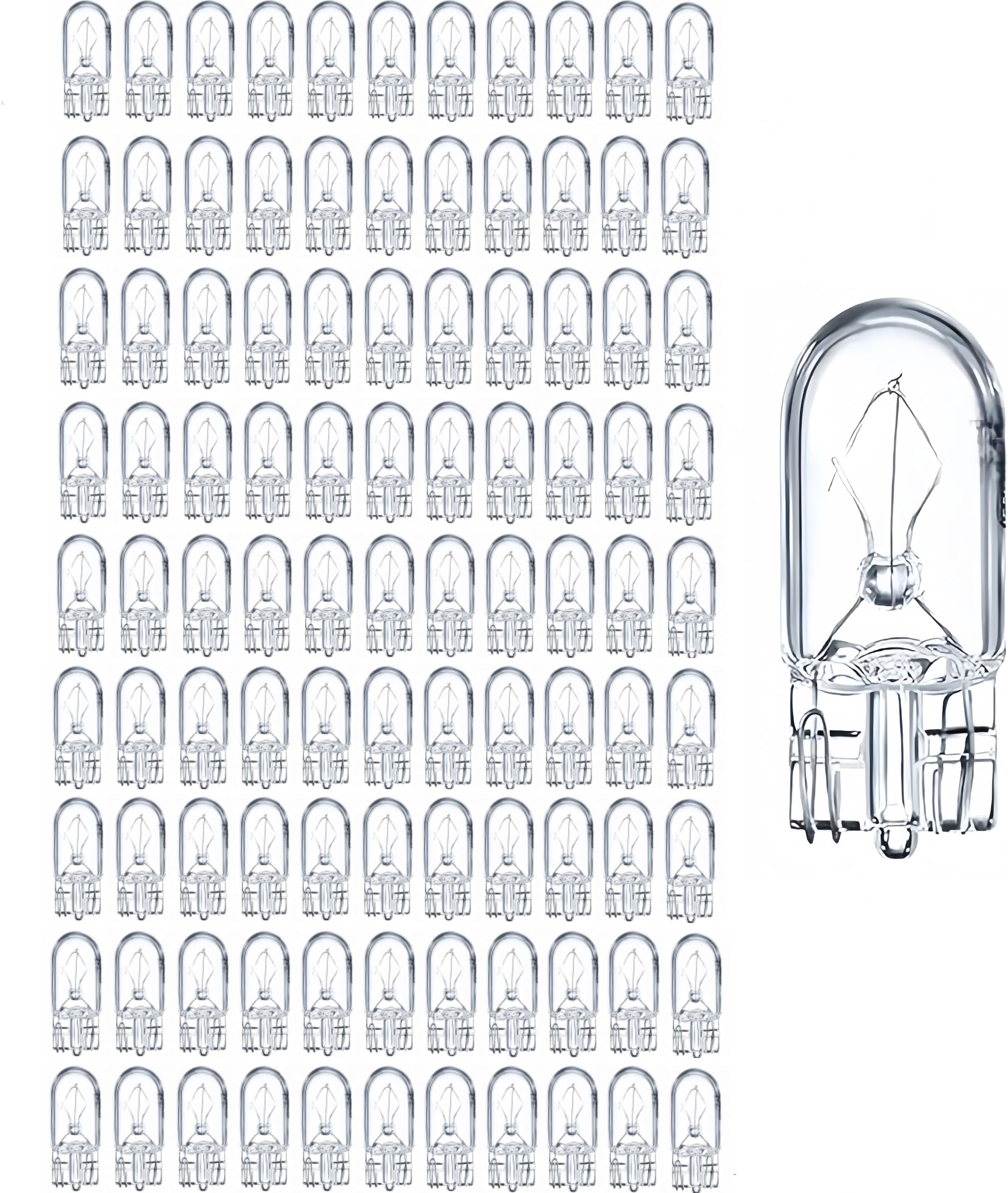 Amazon.com: Kadiby 100 Pack 194 light bulb,168 W5W 1/4 Wedge Base 12V ...