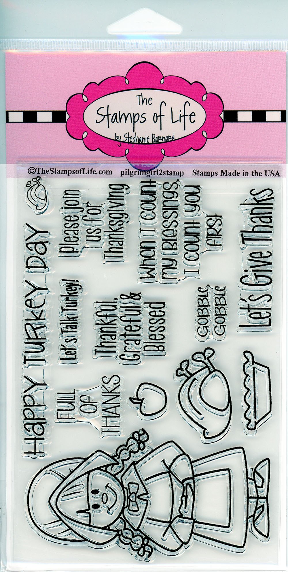 Amazon.com: Pilgrim Girl Stamps for Card-Making and Scrapbooking ...