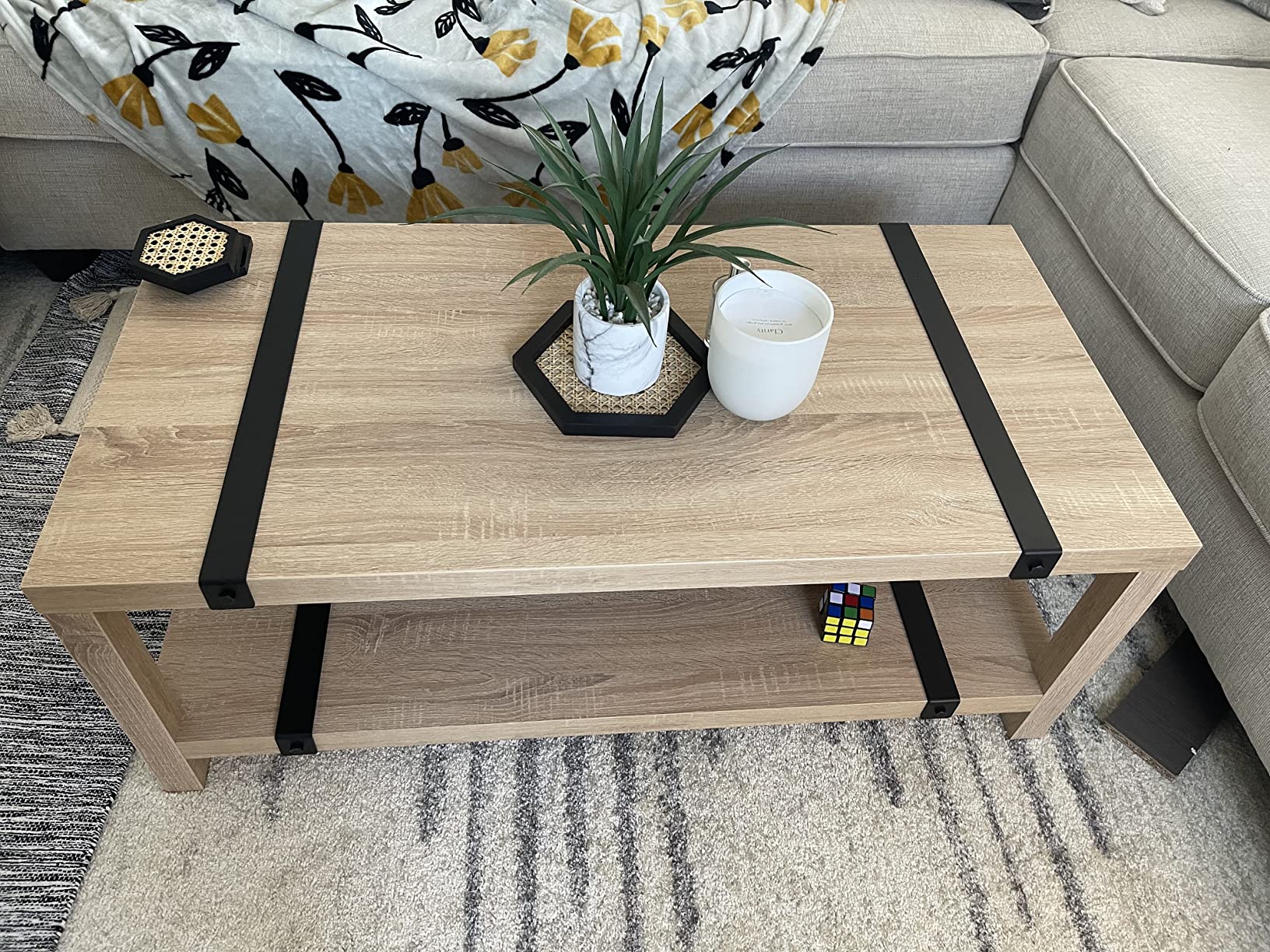 $25/mo - Finance Stead Industrial Rectangular Wood Coffee Table 2023 ...