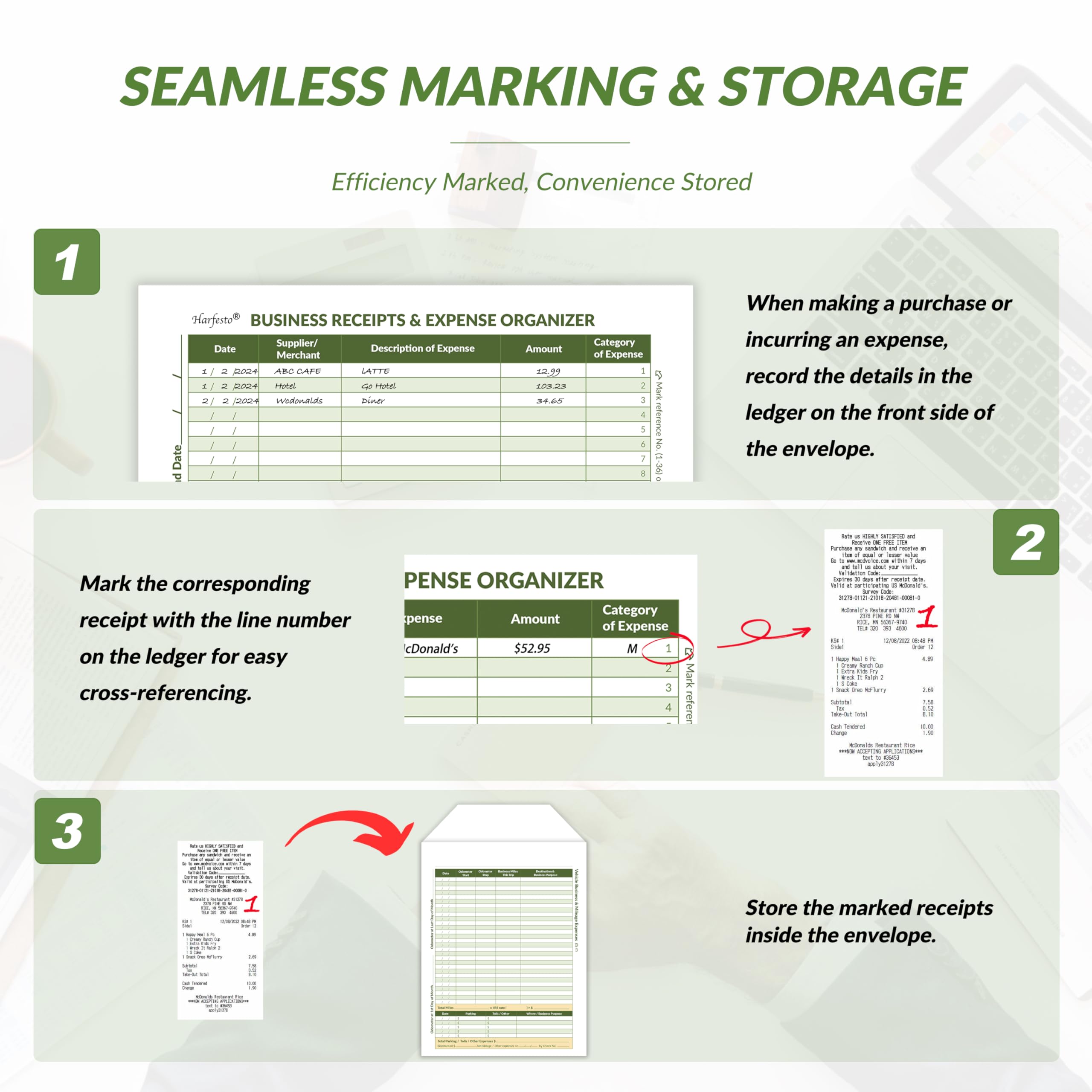 Snapklik.com : Harfesto Large Receipt Organizer & Expense Tracker ...