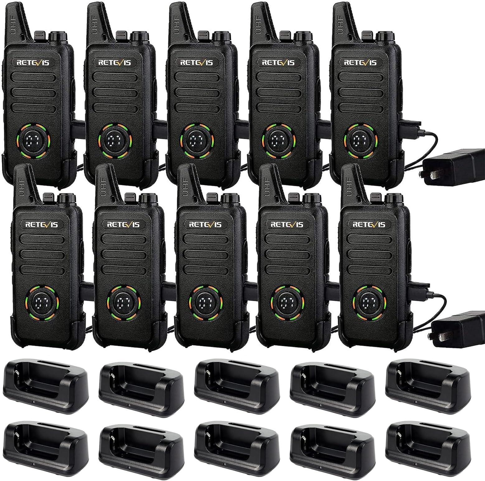 Amazon.com: Retevis RT22S Walkie Talkies (10 Pack) Bundle with Original ...
