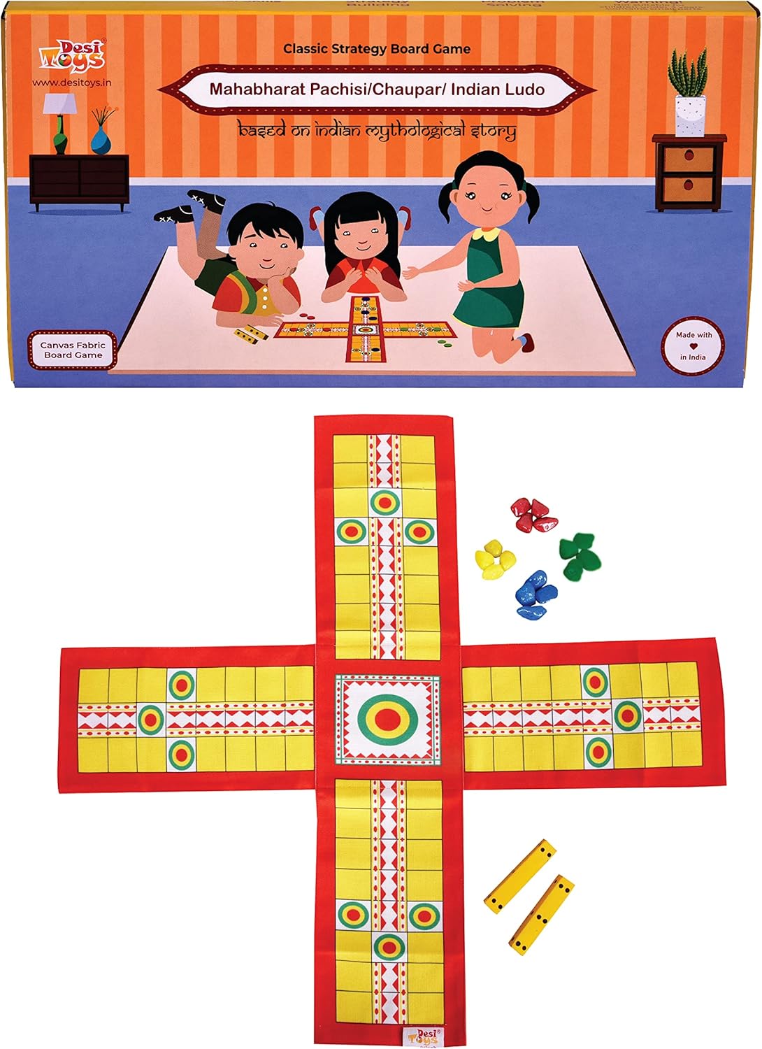 Amazon.com: Mahabharat Pachisi/Chaupar/Chopad/Chaupad/Indian Ludo ...