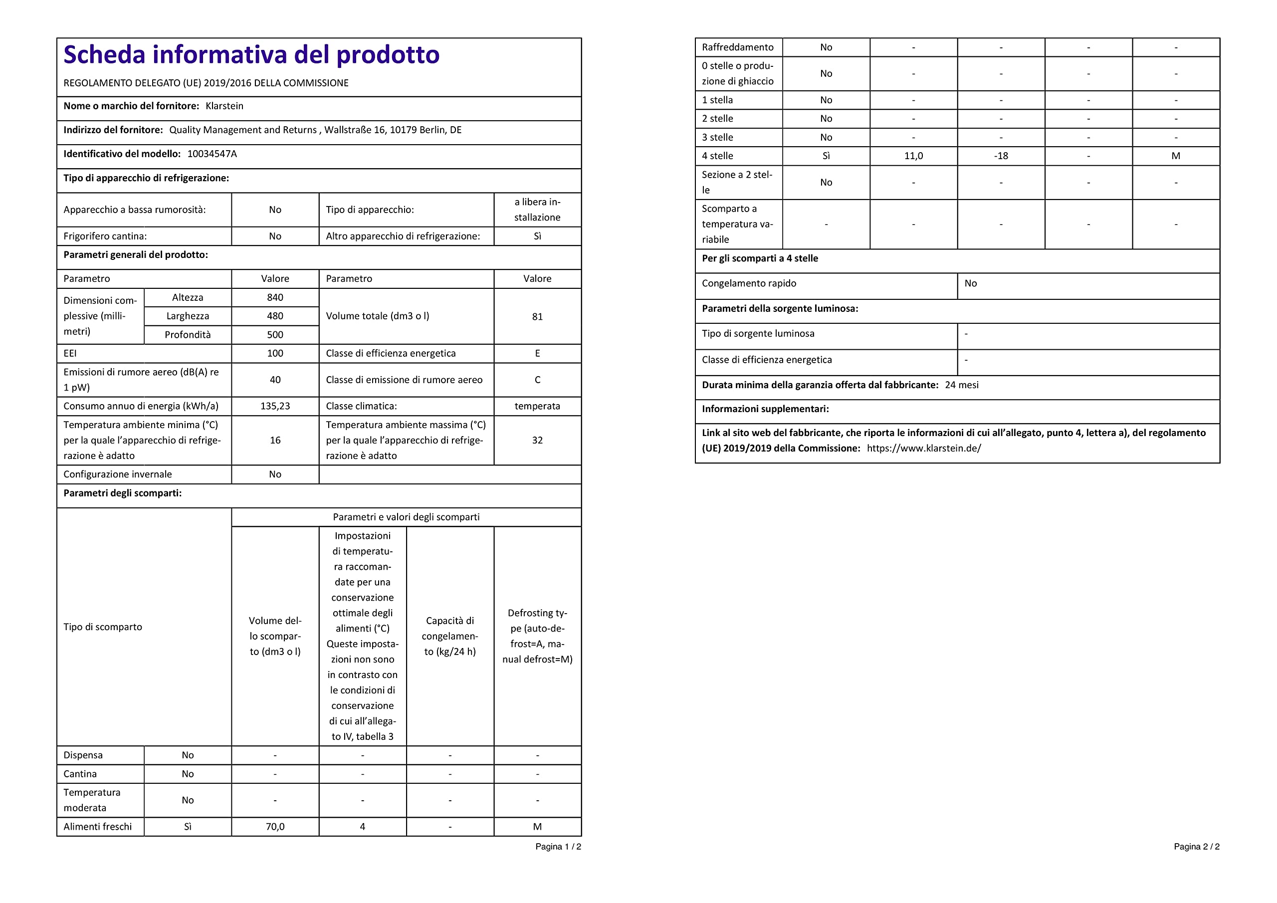 COMFEE' RCD93DKRT1(E) 93L frigorifero piccolo mono porta, design Retrò ...